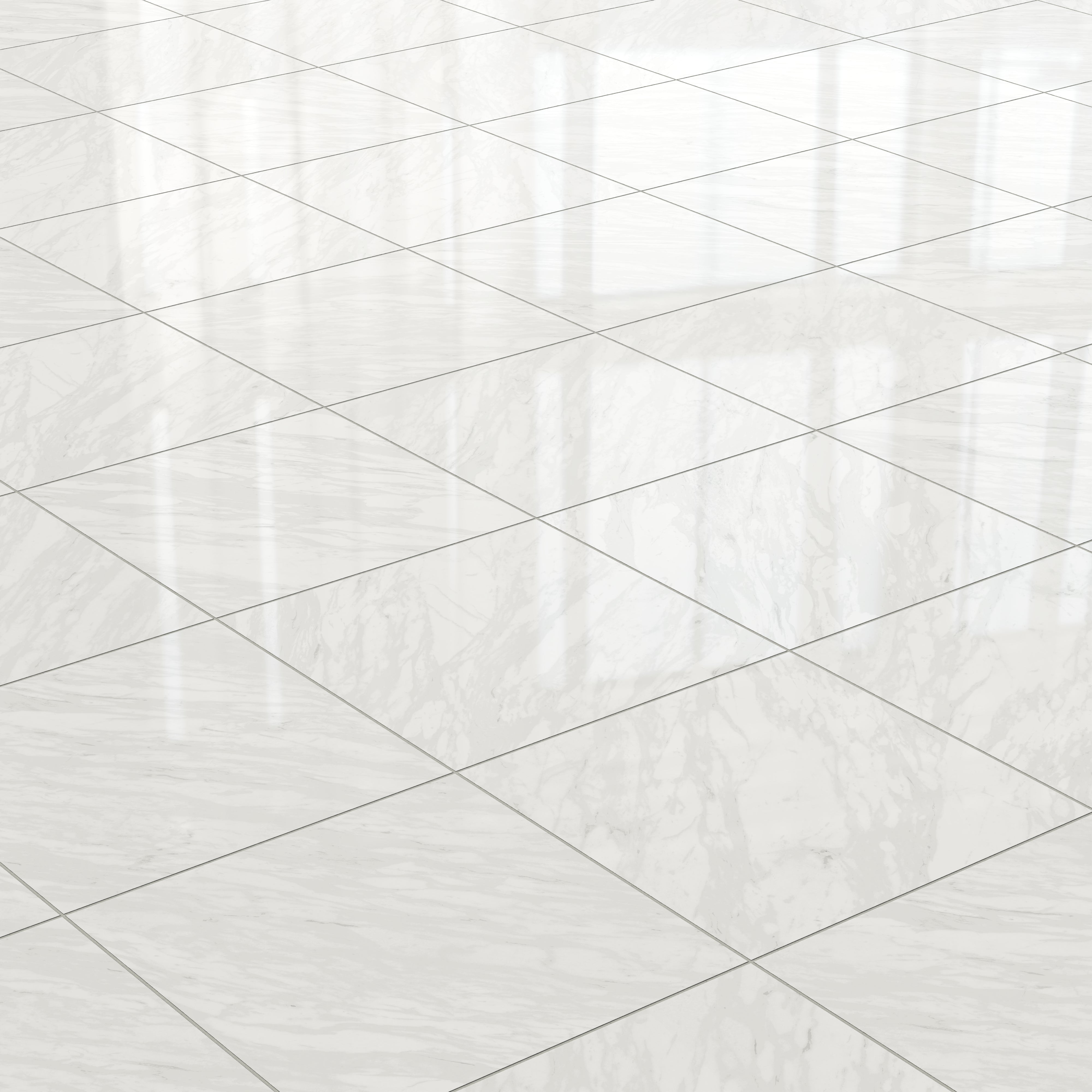 Blair 24x24 Polished Porcelain Tile in Volakas White
