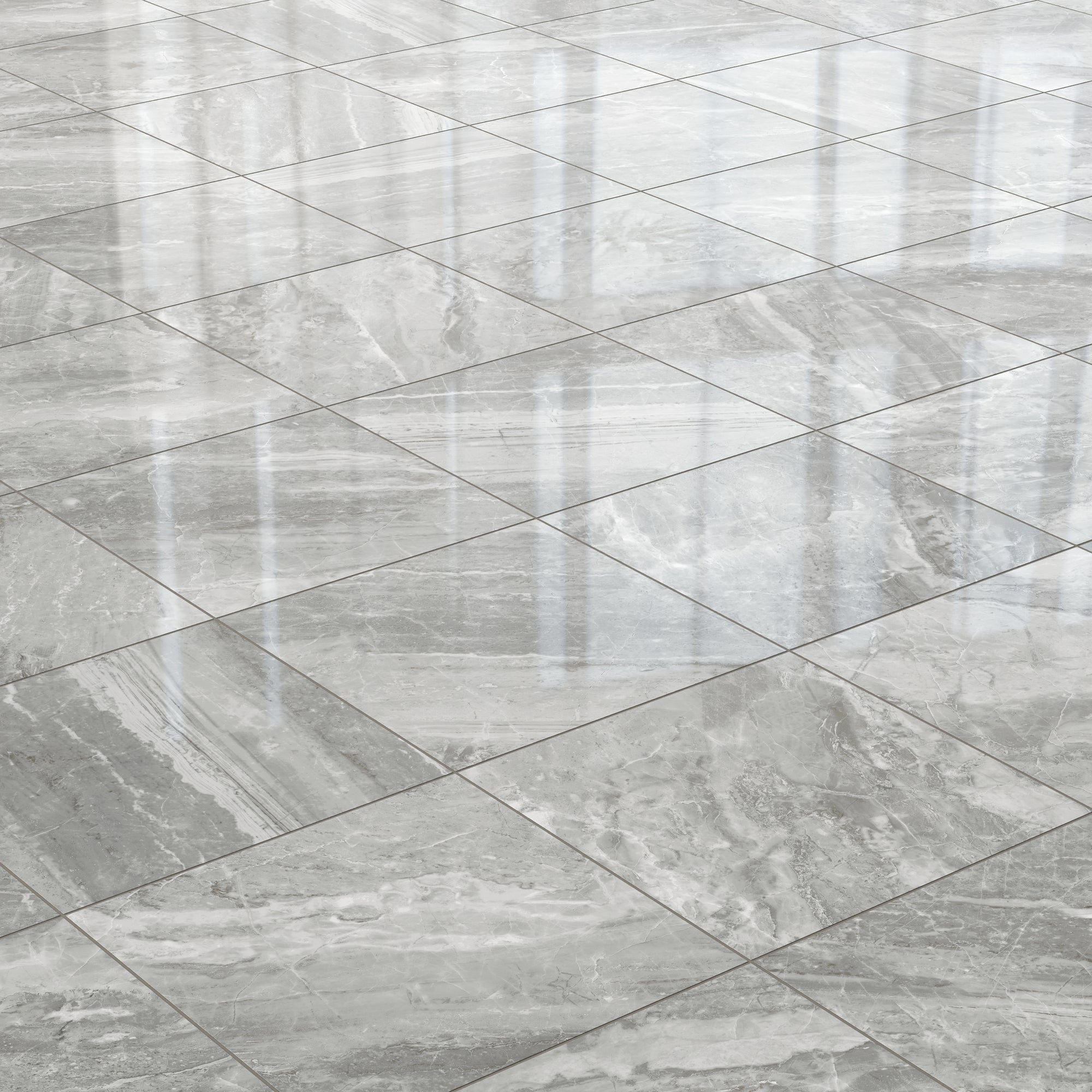 Blair 24x24 Polished Porcelain Tile in Oniciata Grey