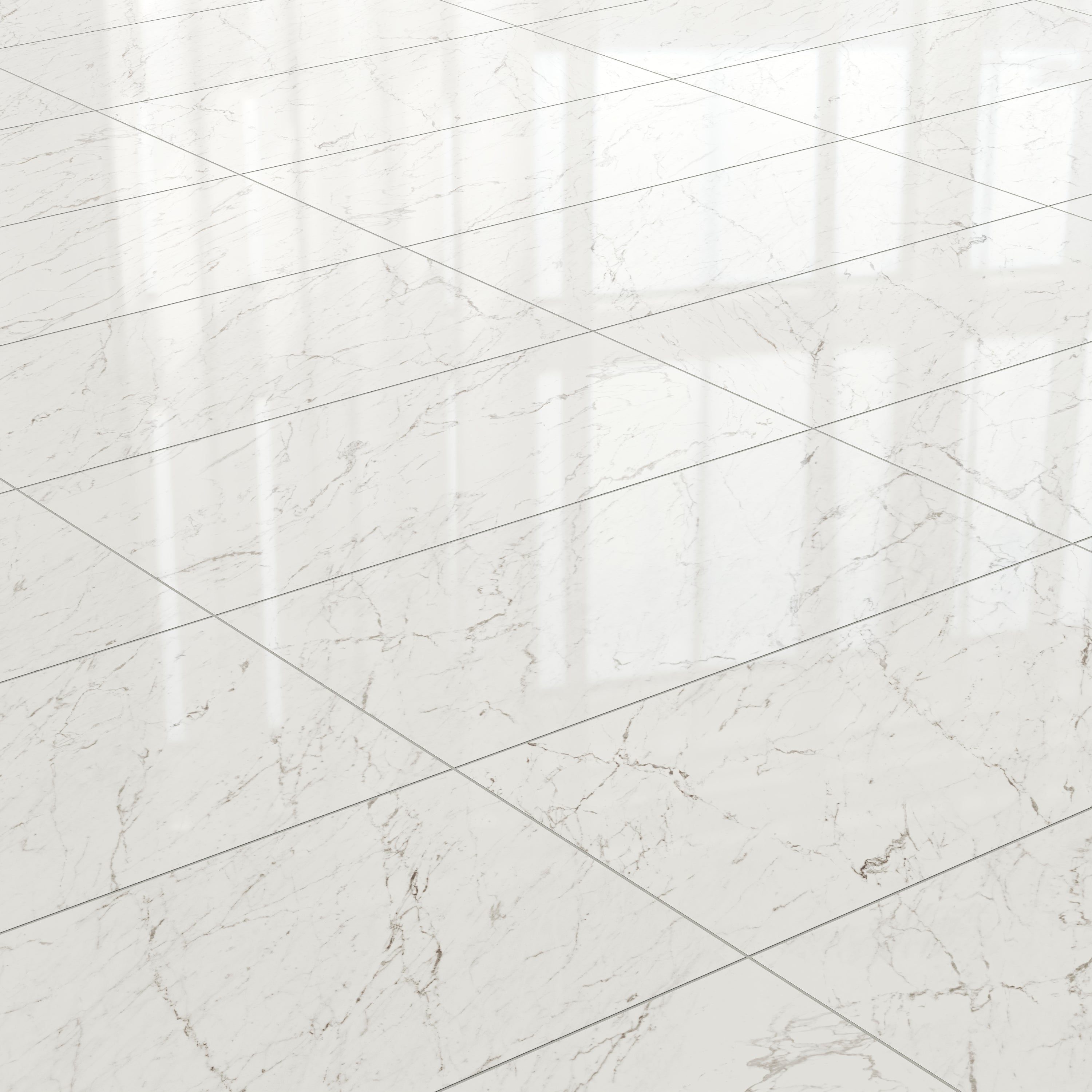 Blair 24x48 Polished Porcelain Tile in White Carrara
