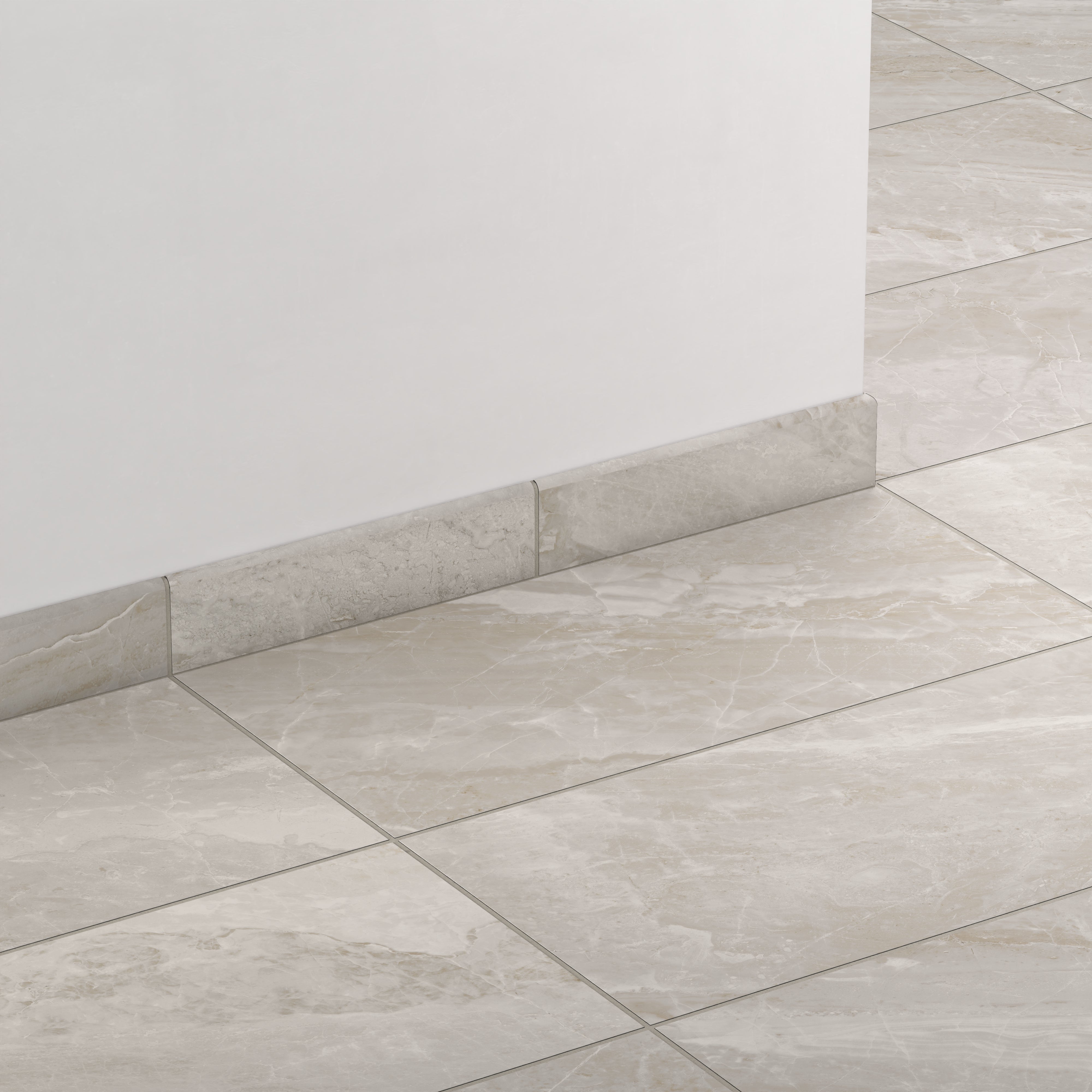 Blair 3x12 Matte Porcelain Bullnose Tile in Oniciata Beige