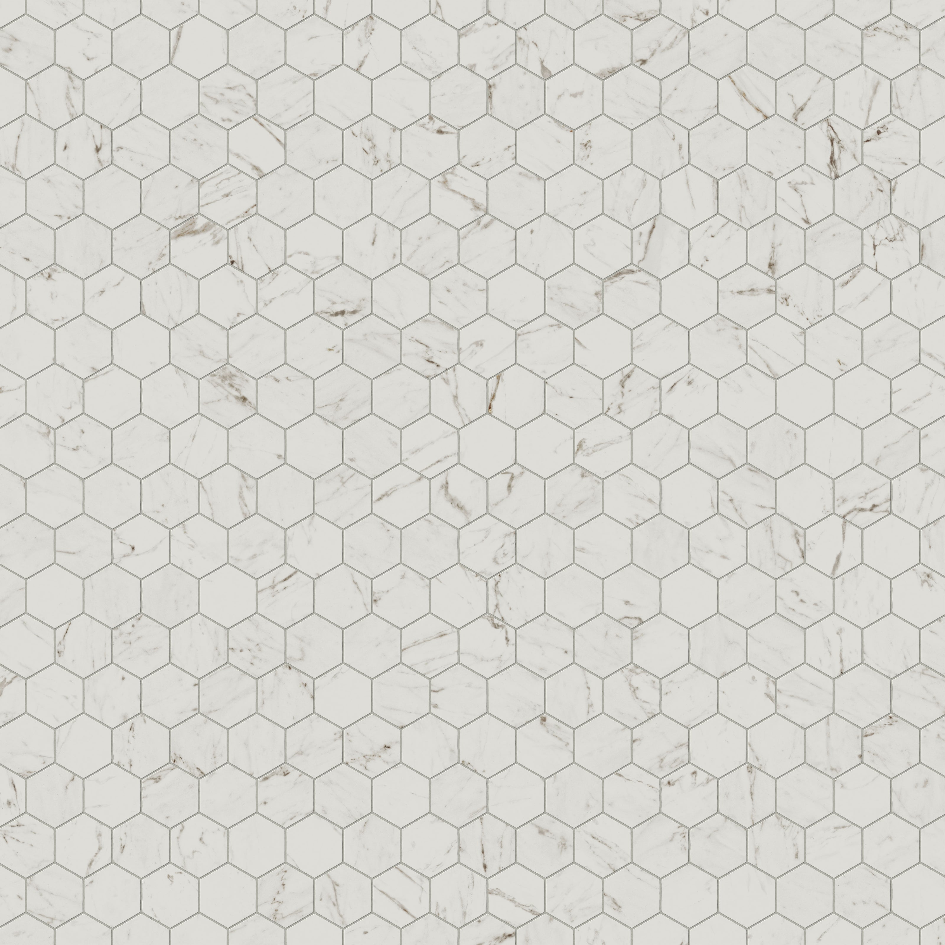 Blair 3x3 Polished Porcelain Hexagon Mosaic Tile in White Carrara