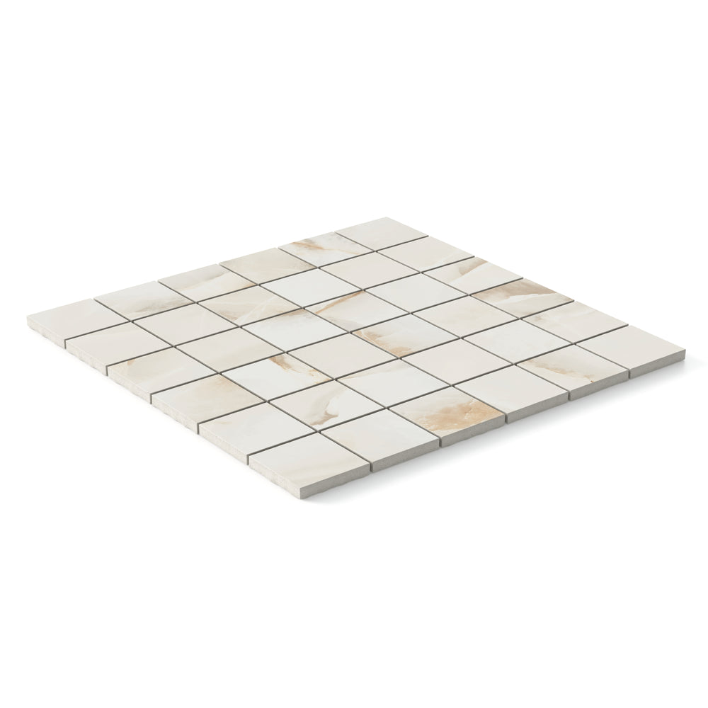 Astrid 2x2 Matte Porcelain Mosaic Tile in Alabaster