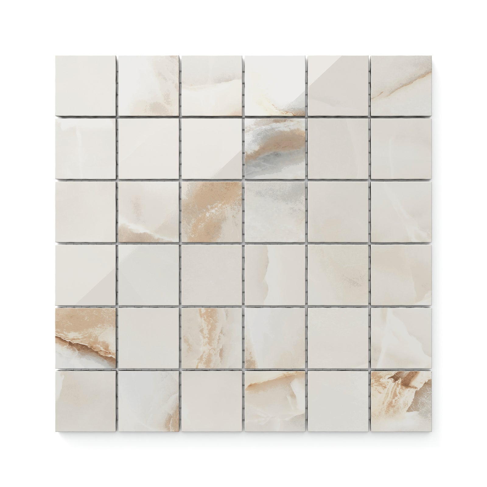 Astrid 2x2 Polished Porcelain Mosaic Tile in Alabaster