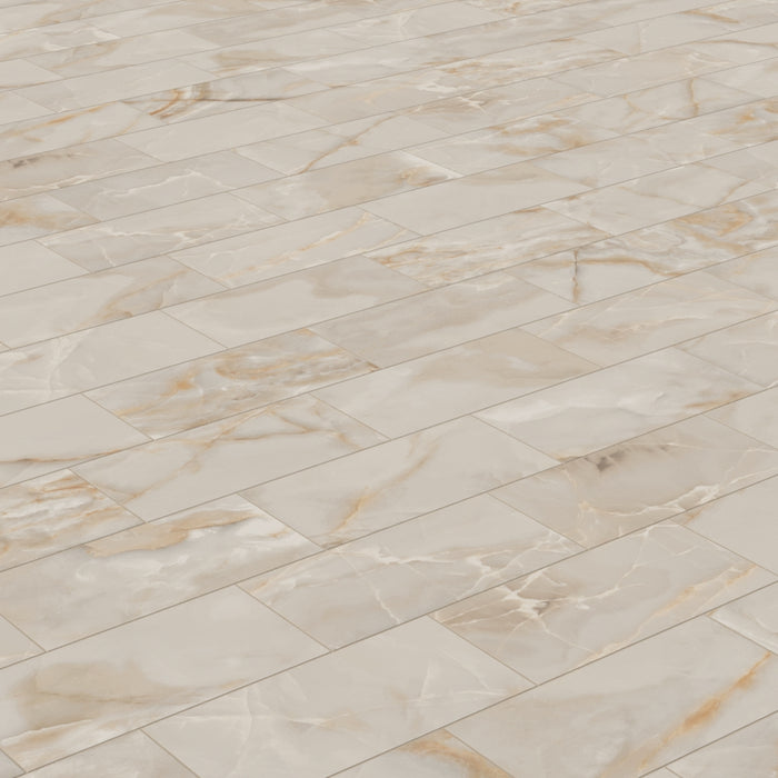 Astrid Sand 12x24 Matte: Gleaming Onyx-Style Porcelain Elegance