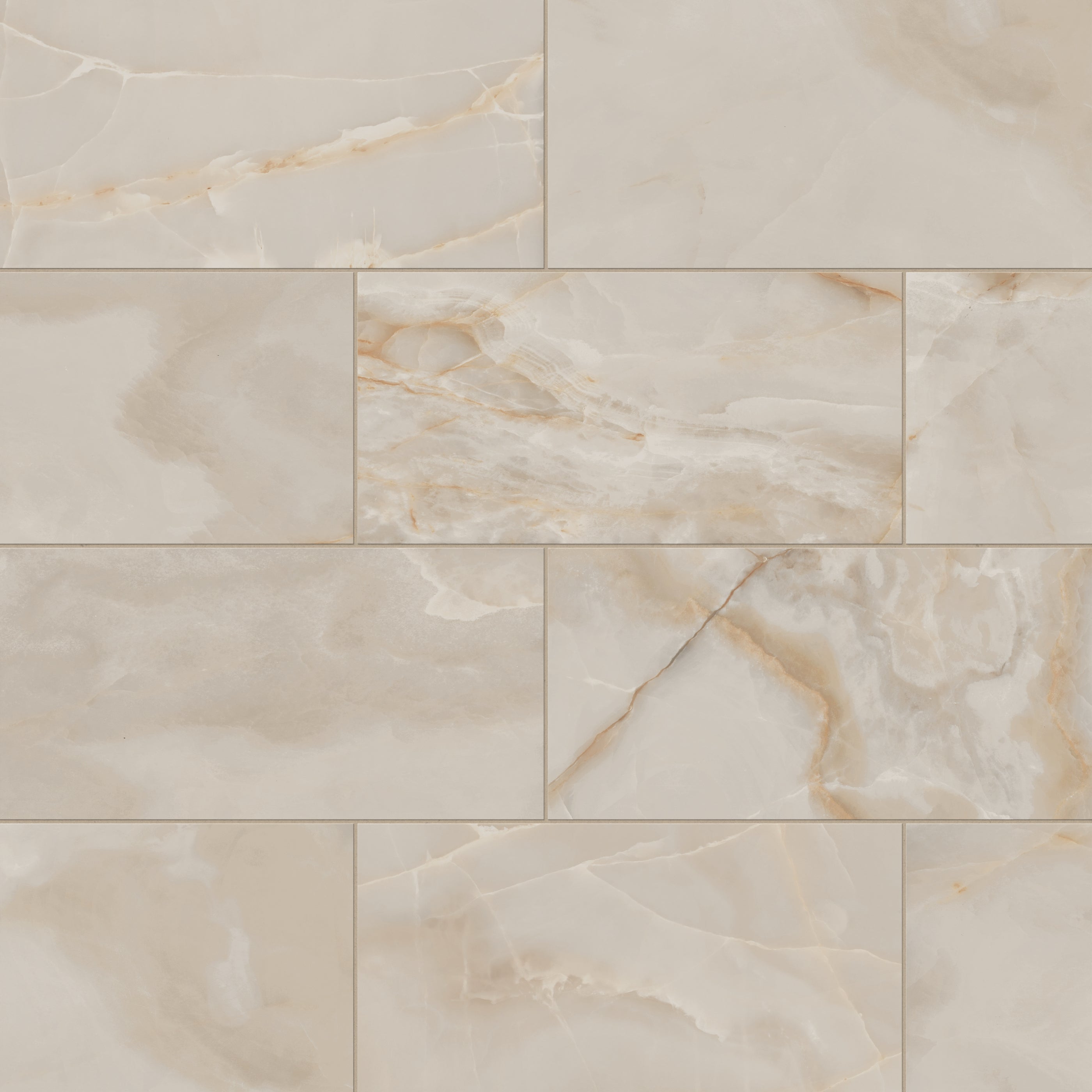 Astrid Sand 12x24 Matte: Gleaming Onyx-Style Porcelain Elegance