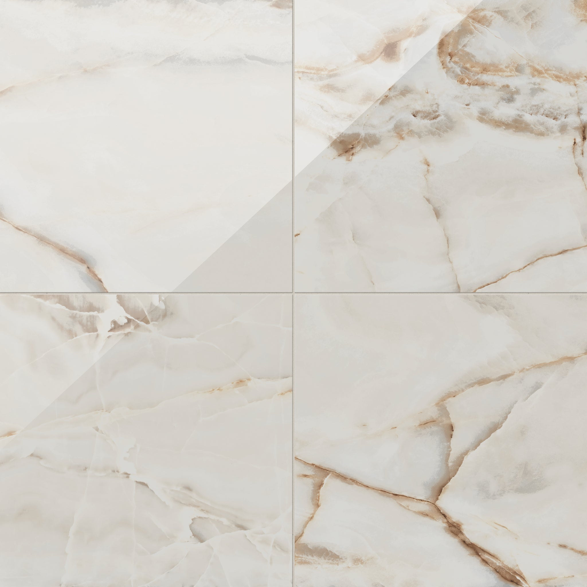 Astrid 24x24 Polished Porcelain Tile in Alabaster