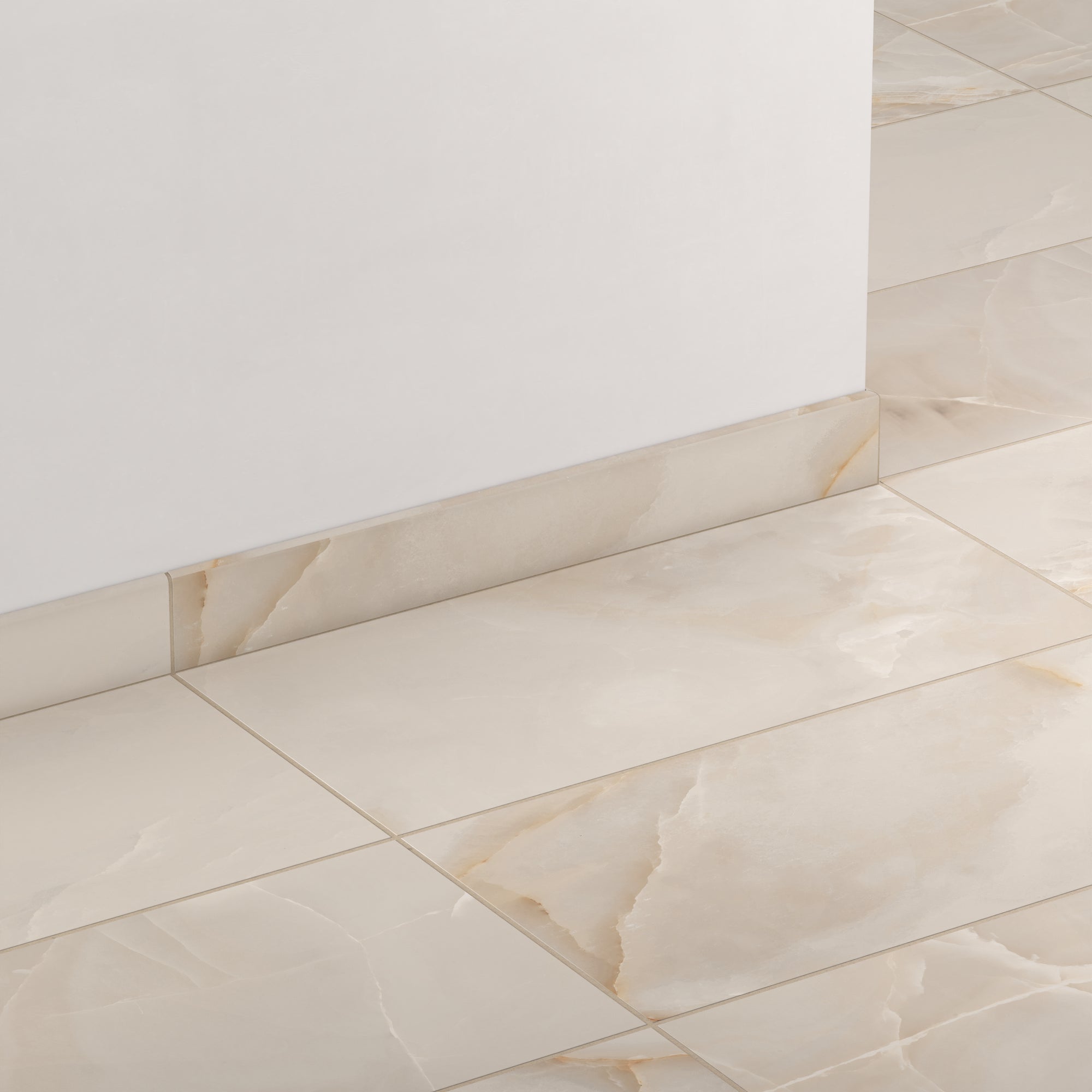 Astrid 3x24 Matte Porcelain Bullnose Tile in Sand