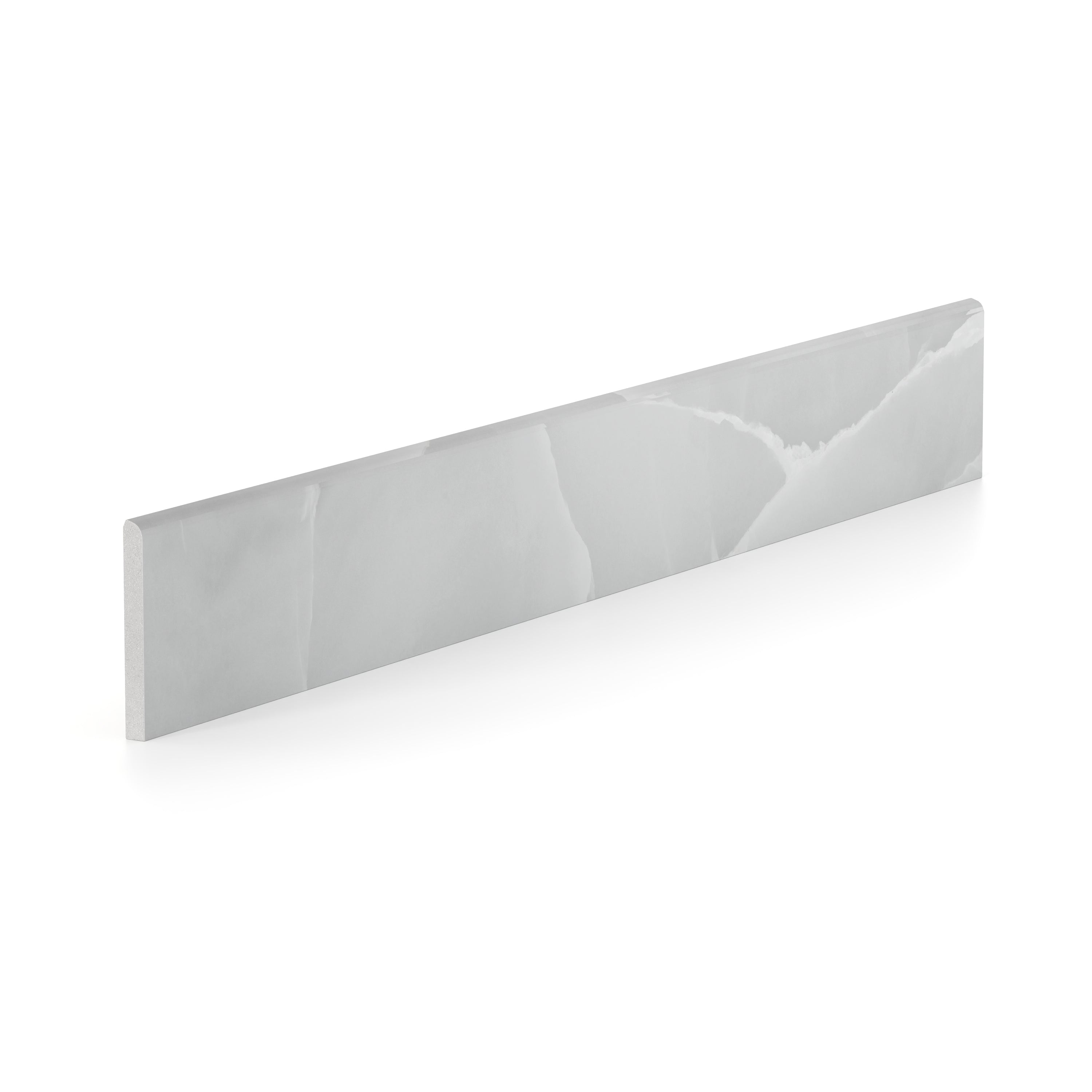Astrid 3x24 Polished Porcelain Bullnose Tile in Slate
