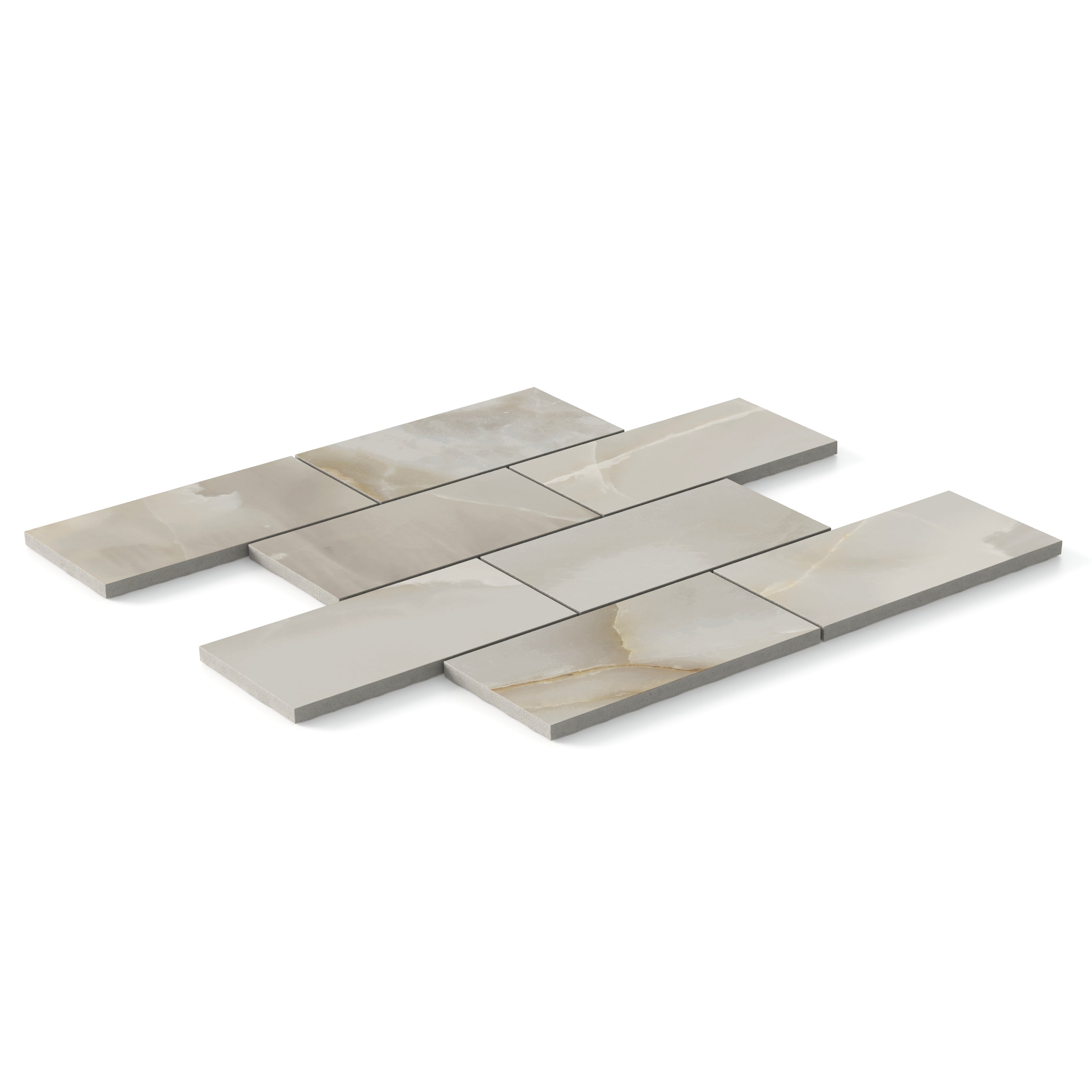 Astrid 3x6 Matte Porcelain Mosaic Tile in Oyster