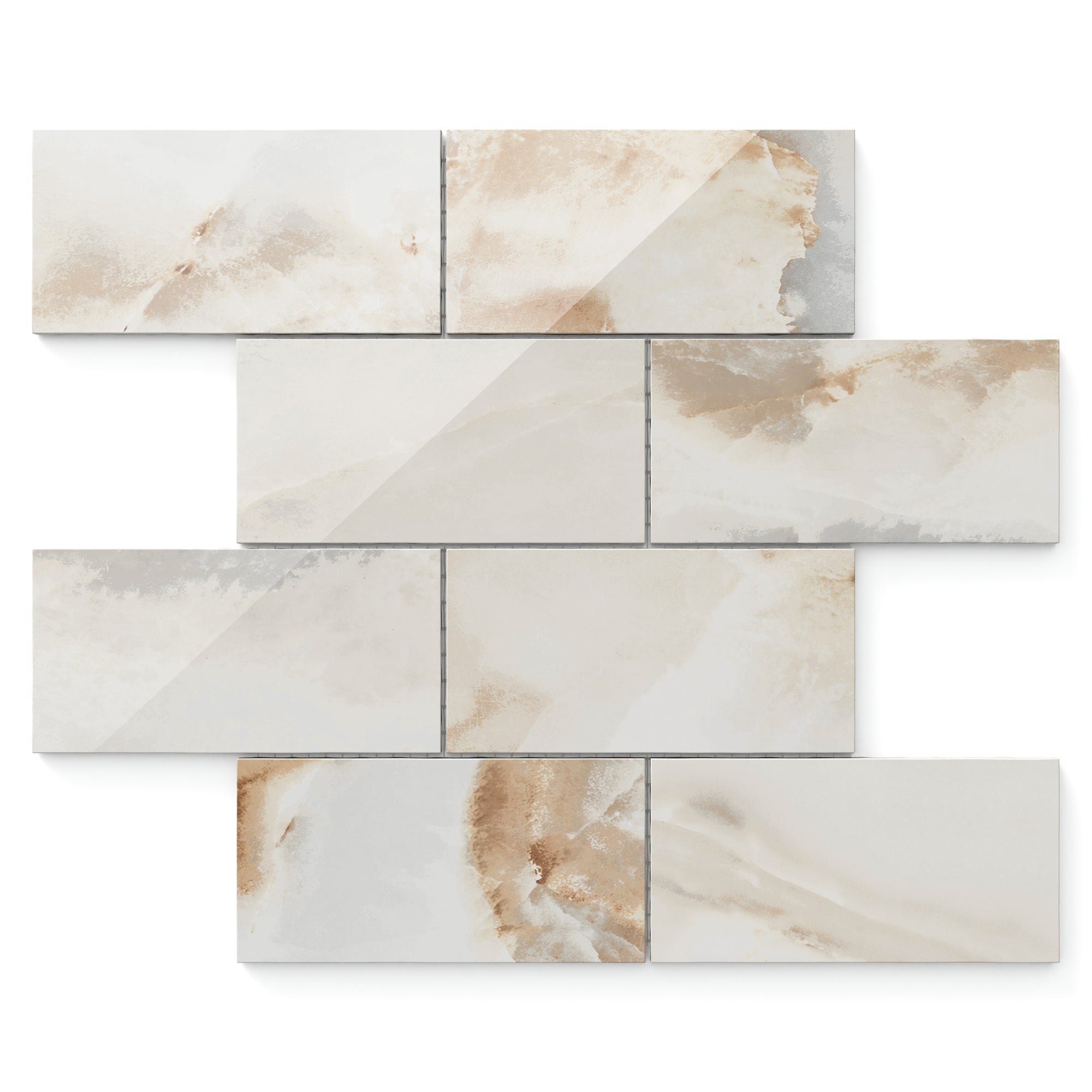 Astrid 3x6 Polished Porcelain Mosaic Tile in Alabaster