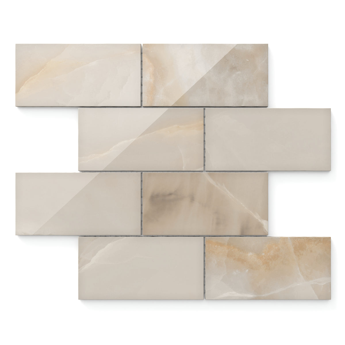 Astrid 3x6 Polished Porcelain Mosaic Tile in Sand