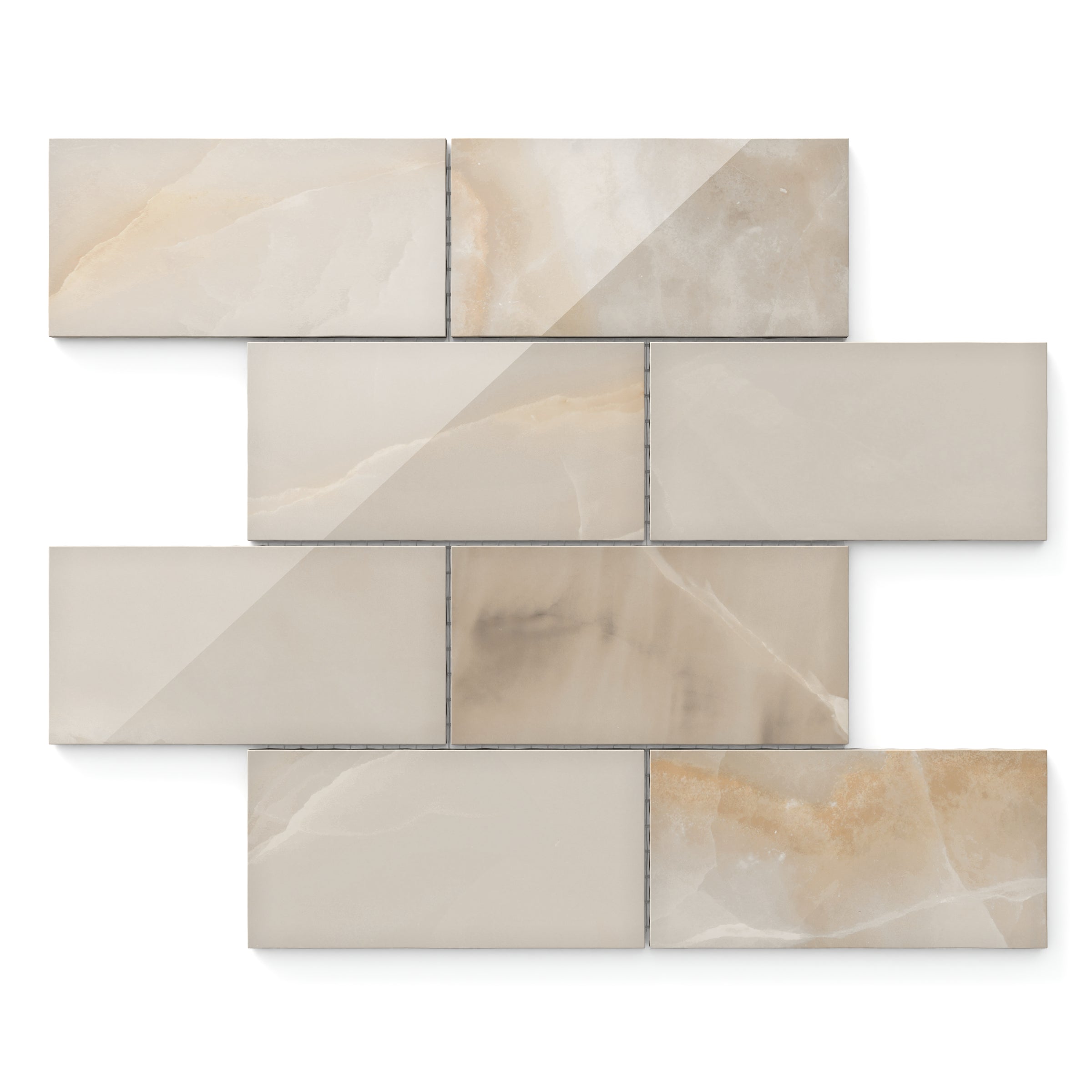 Astrid 3x6 Polished Porcelain Mosaic Tile in Sand