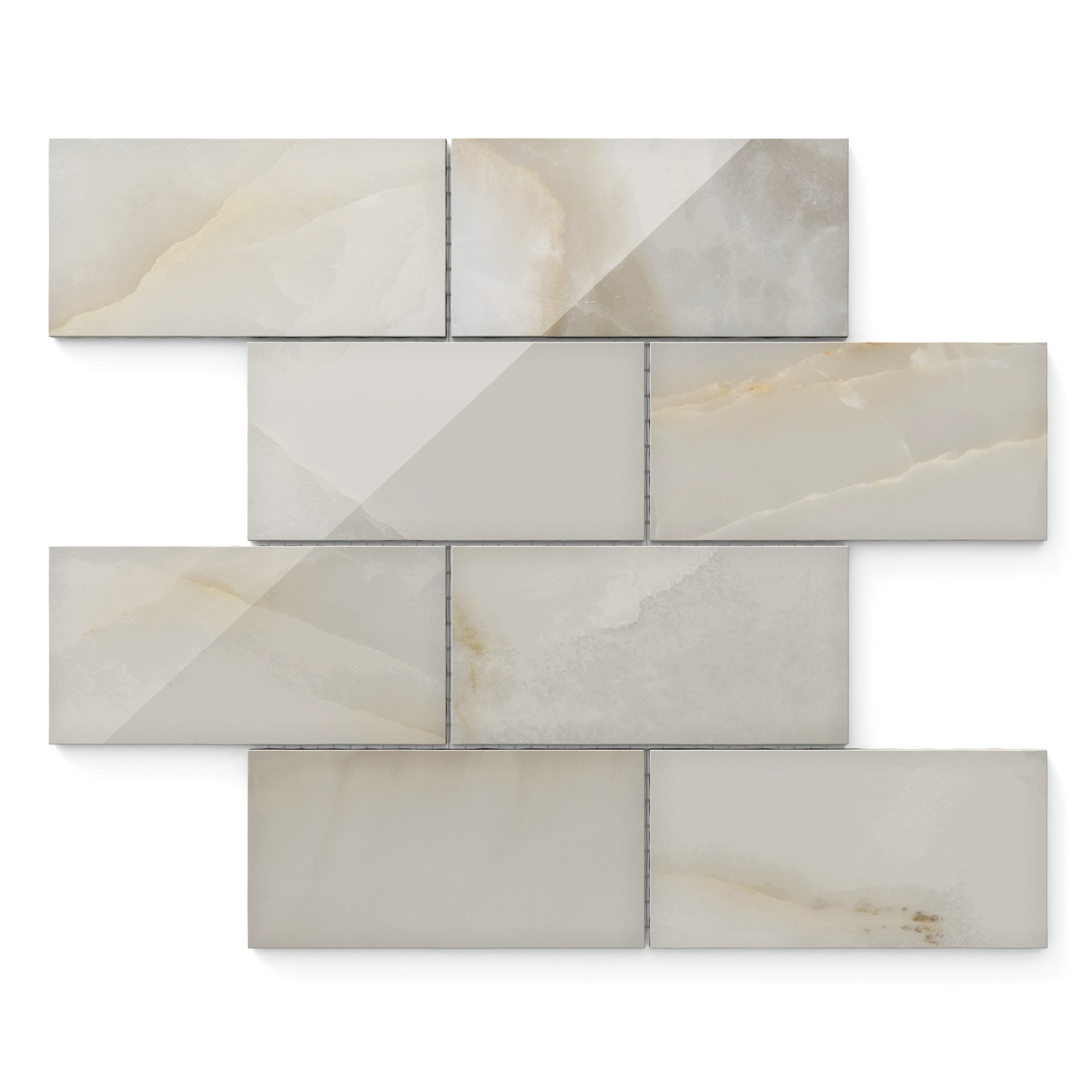 Astrid 3x6 Polished Porcelain Mosaic Tile in Oyster