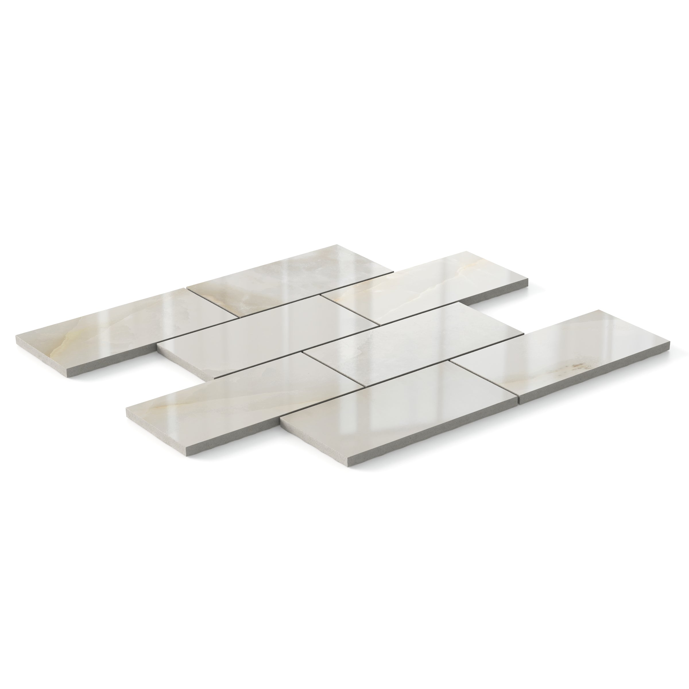 Astrid 3x6 Polished Porcelain Mosaic Tile in Oyster