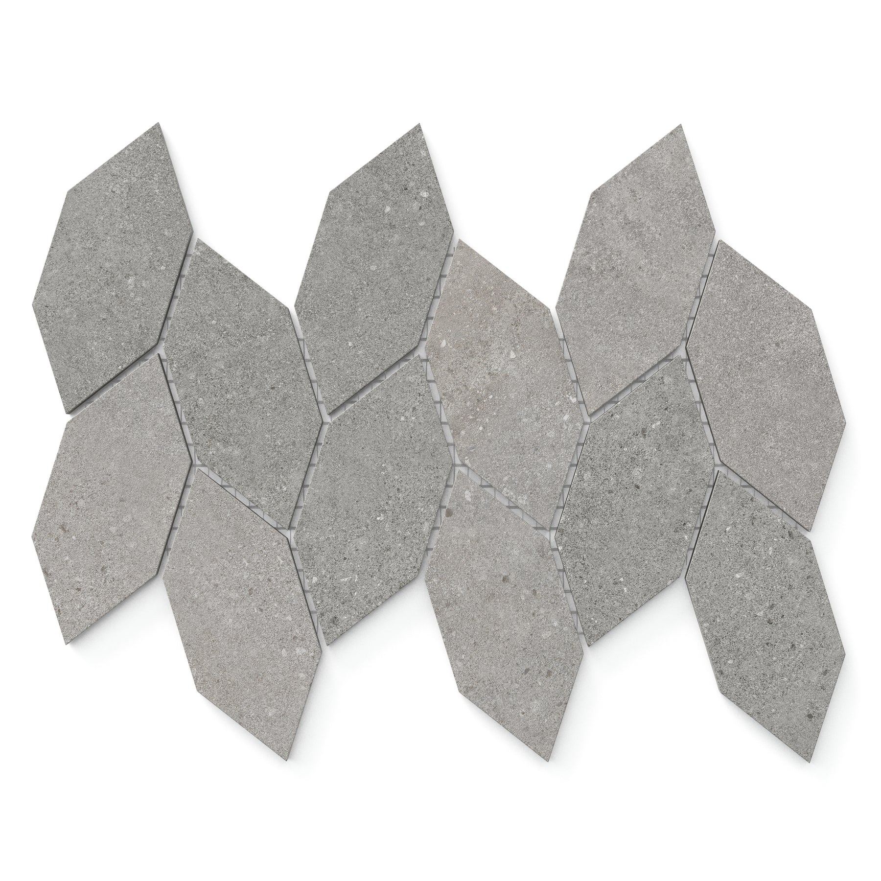 Shea 12.5x15 Matte Porcelain Leaf Mosaic Tile in Cool Blend