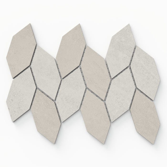 Shea 12.5x15 Matte Porcelain Leaf Mosaic Tile in Warm Blend