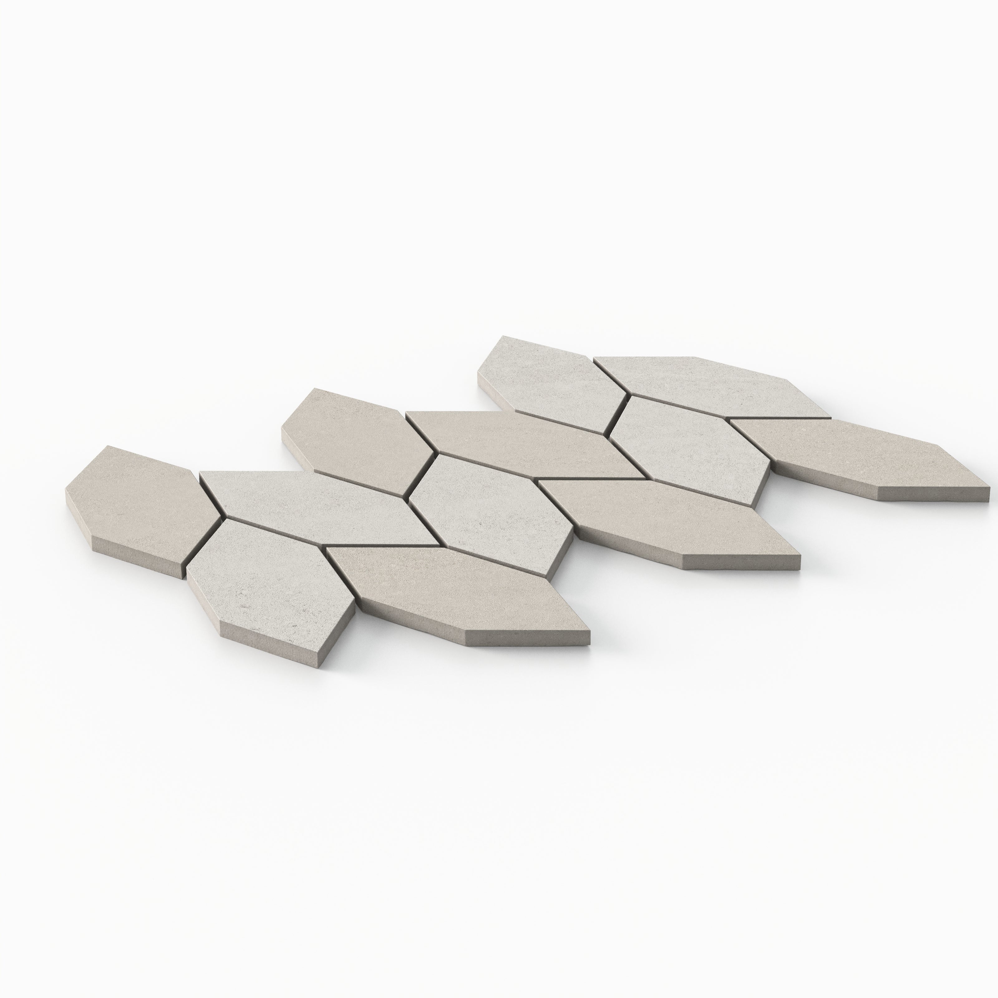 Shea 12.5x15 Matte Porcelain Leaf Mosaic Tile in Warm Blend