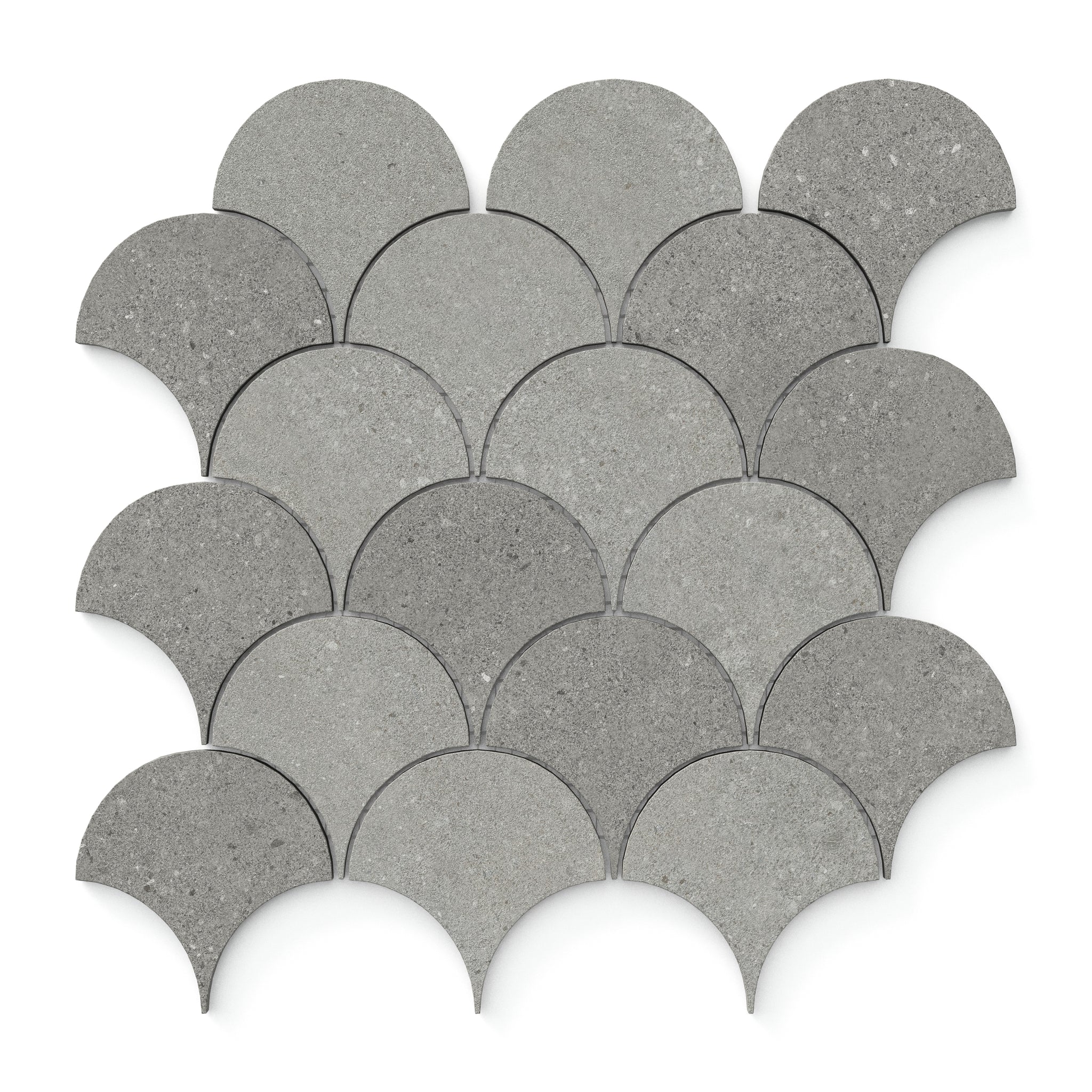 Shea 13.7x14.5 Matte Porcelain Wave Mosaic Tile in Cool Blend