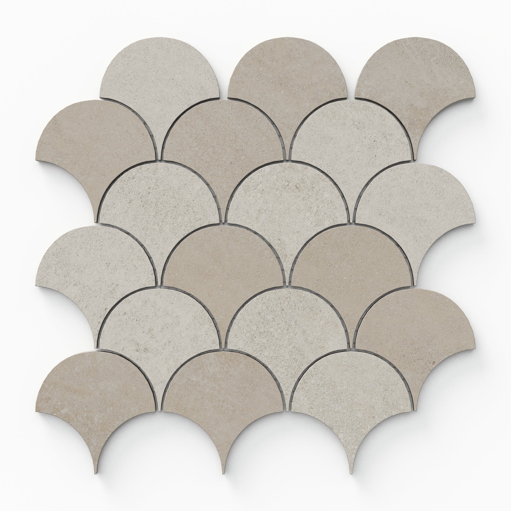 Shea 13.7x14.5 Matte Porcelain Wave Mosaic Tile in Warm Blend