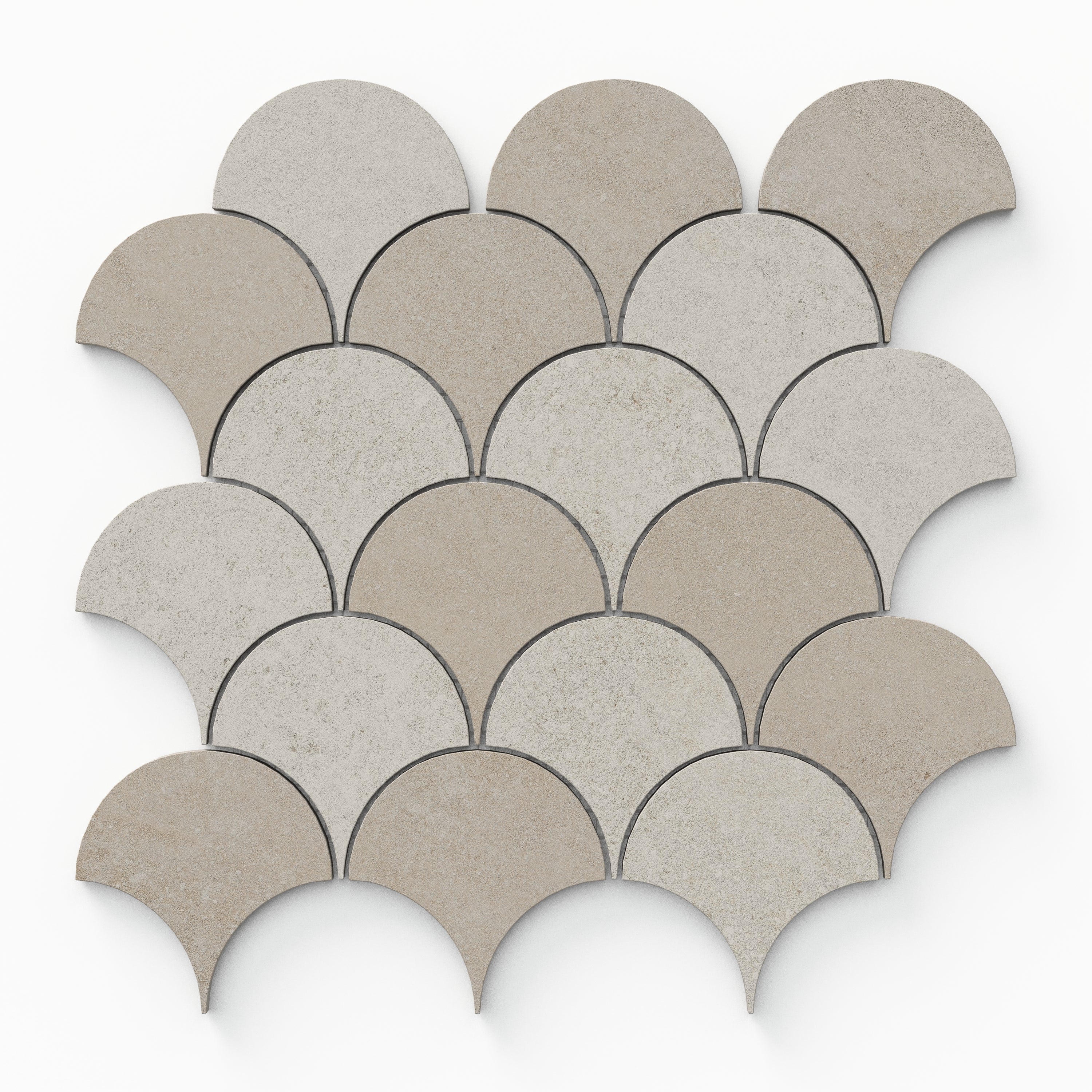Shea 13.7x14.5 Matte Porcelain Wave Mosaic Tile in Warm Blend