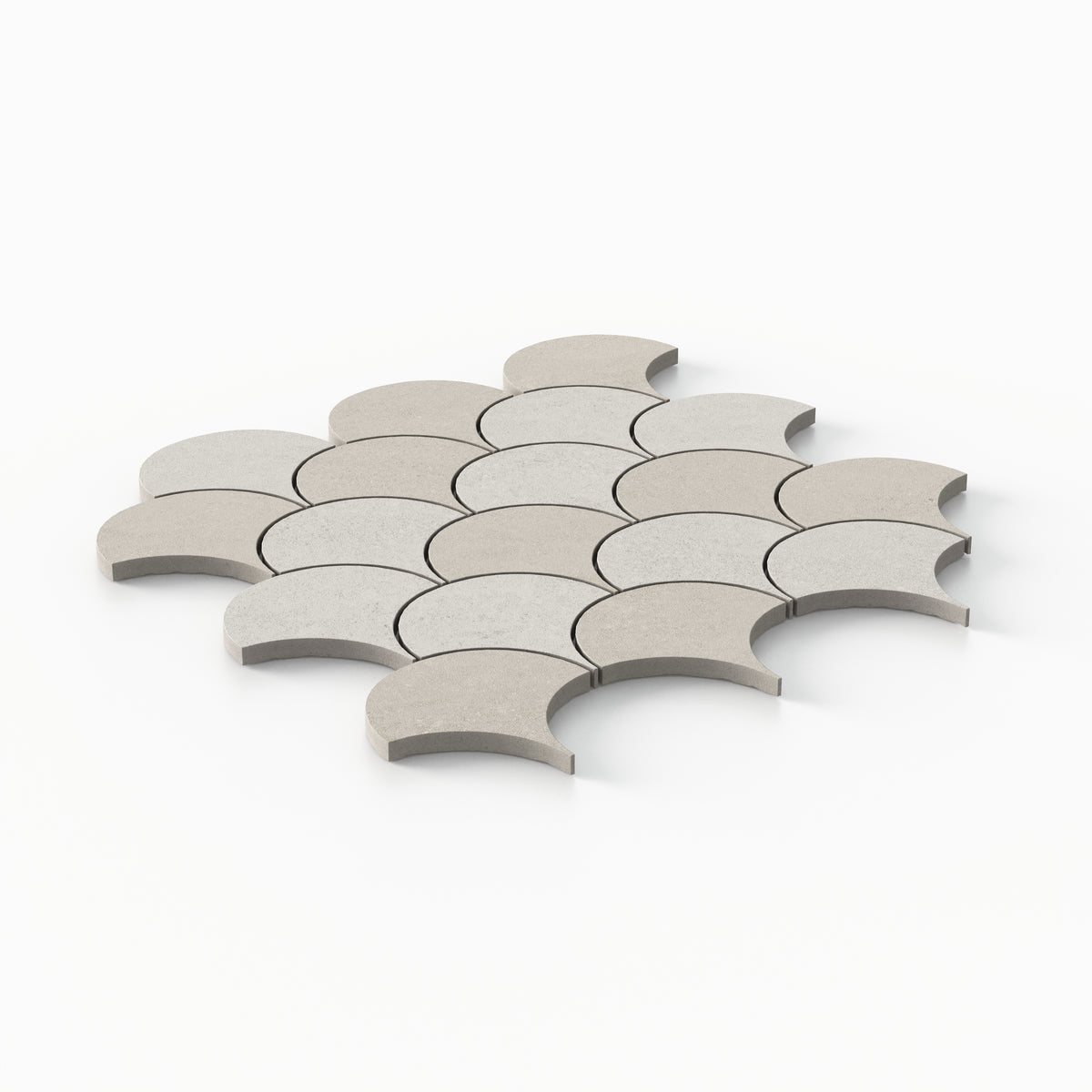 Shea 13.7x14.5 Matte Porcelain Wave Mosaic Tile in Warm Blend