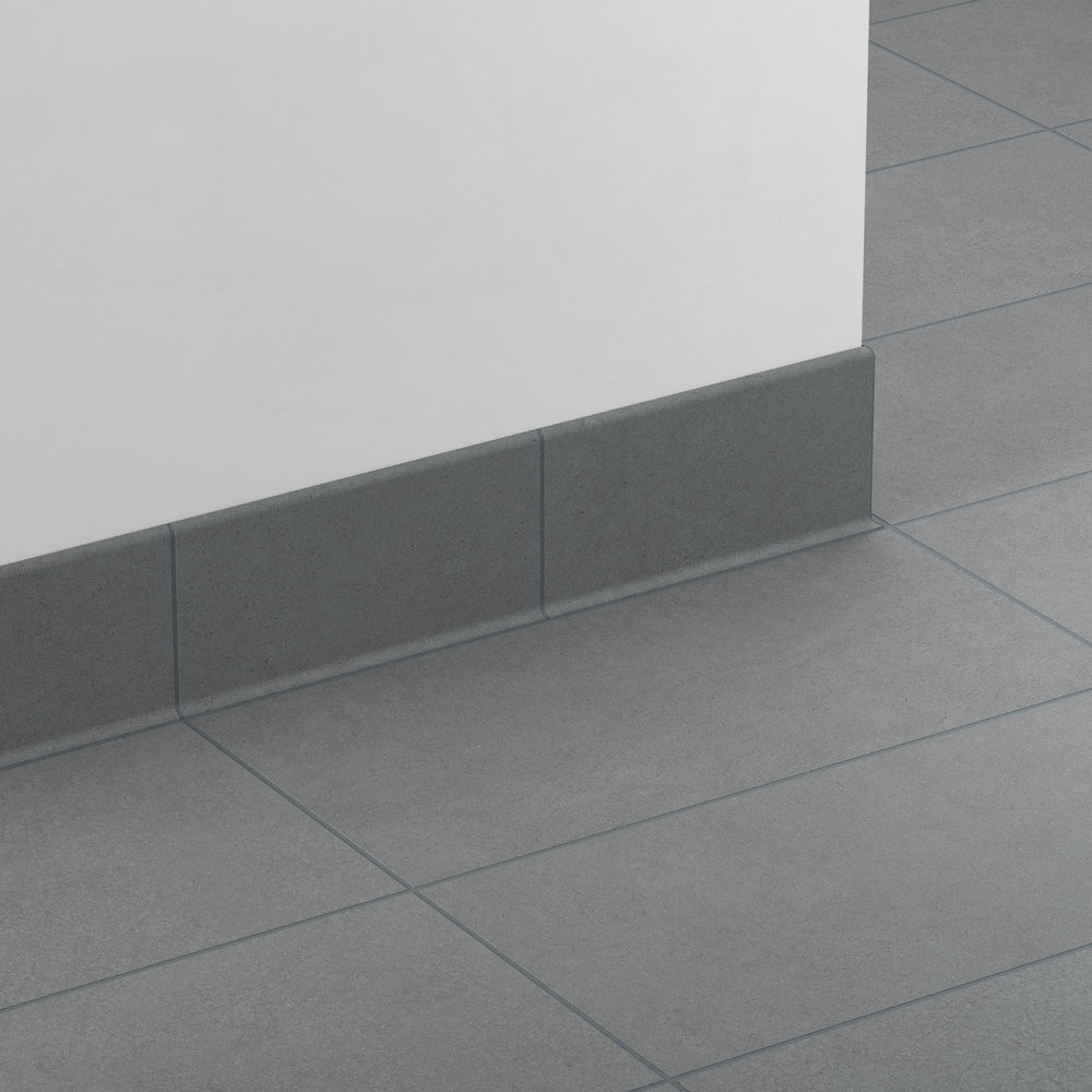 Palmer 6x12 Matte Porcelain Cove Base Tile in Grey