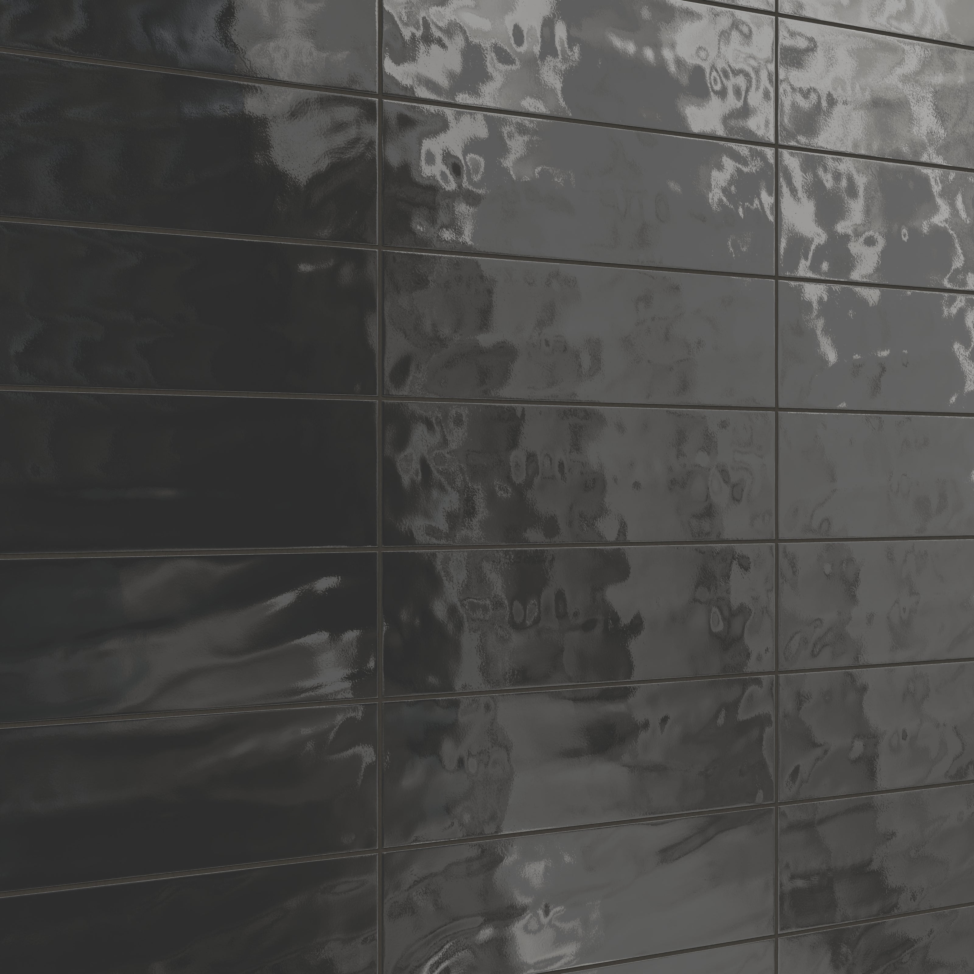 Palmer 6x24 Glossy Porcelain Tile in Nero