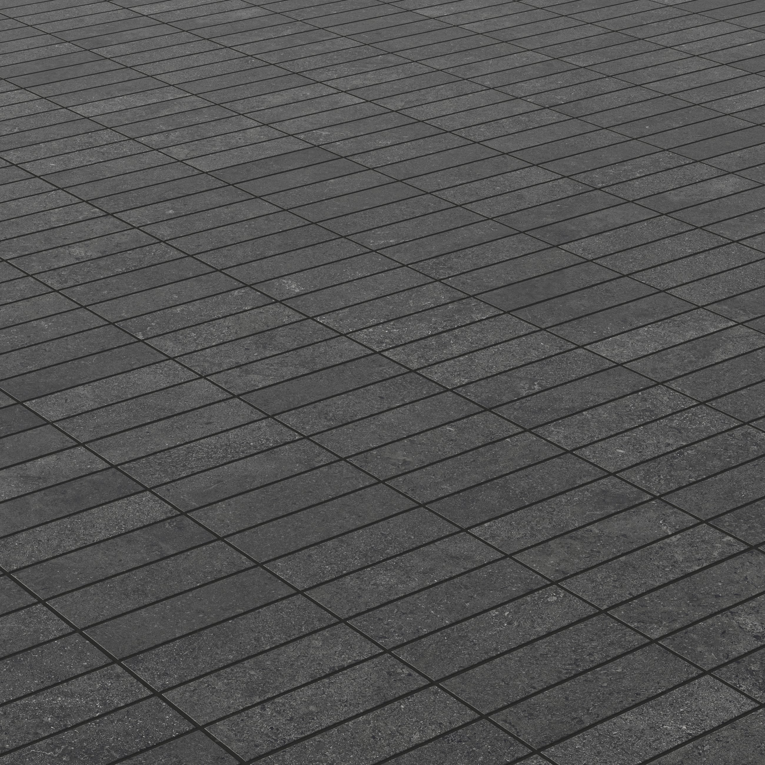 Adeline 1x4 Matte Porcelain Mosaic Tile in Midnight