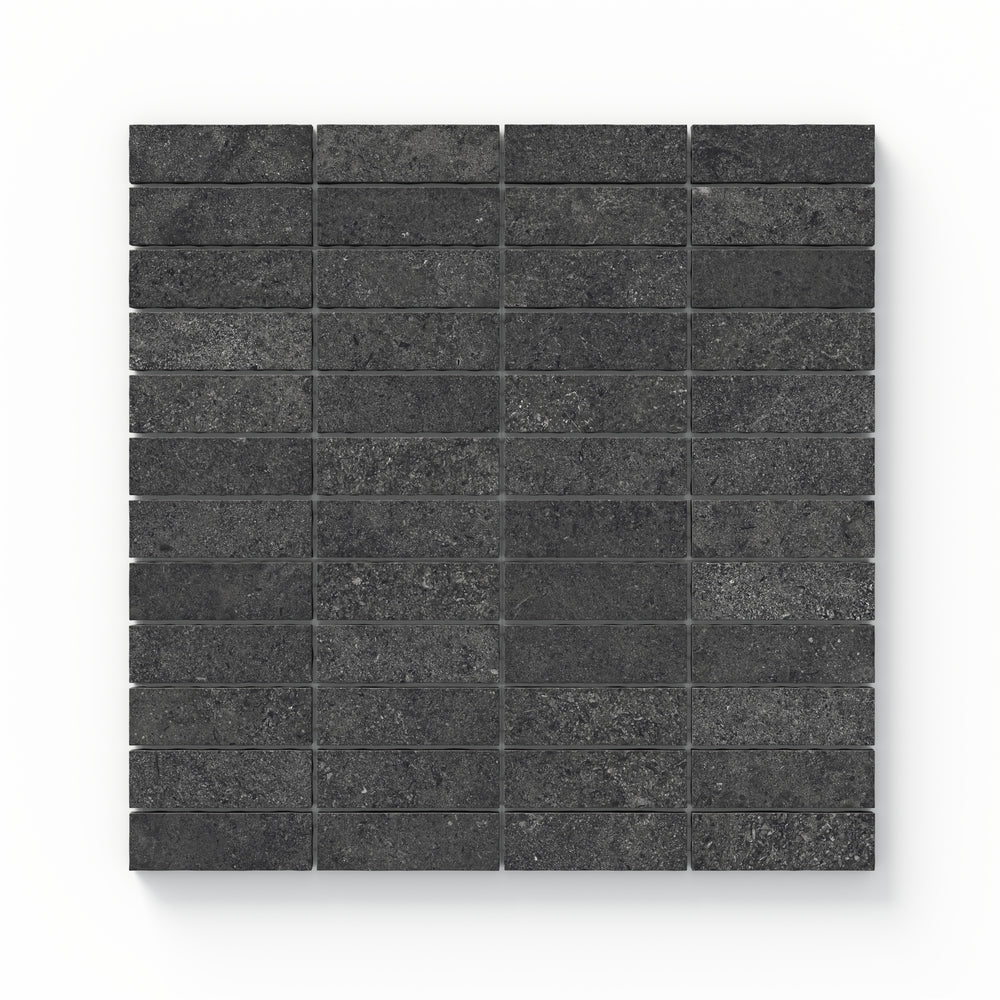 Adeline 1x3 Matte Porcelain Mosaic Tile in Midnight