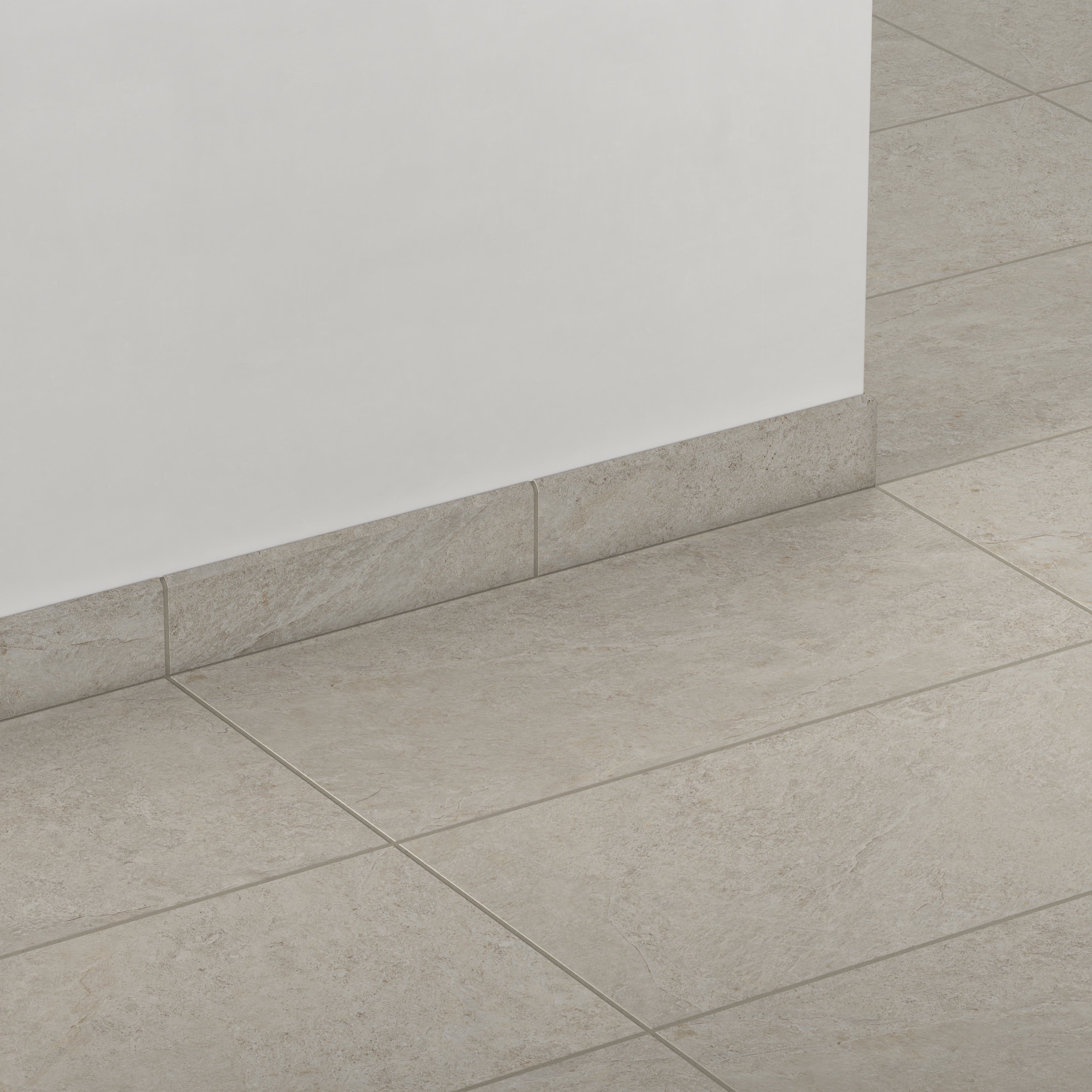 Dawson 3x12 Matte Porcelain Bullnose Tile in Alabaster