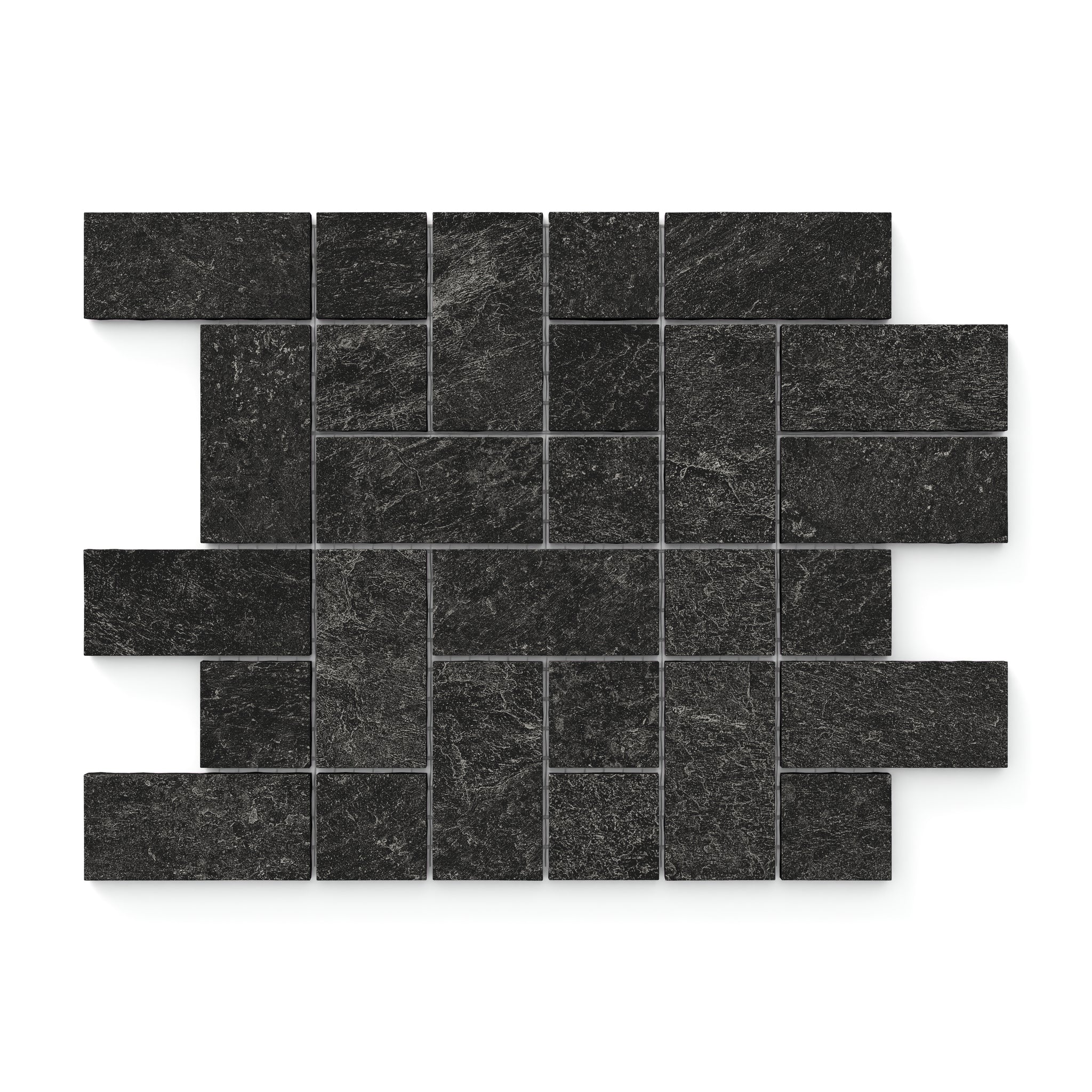 Dawson 8.7x12 Matte Porcelain Tetris Mosaic Tile in Charcoal