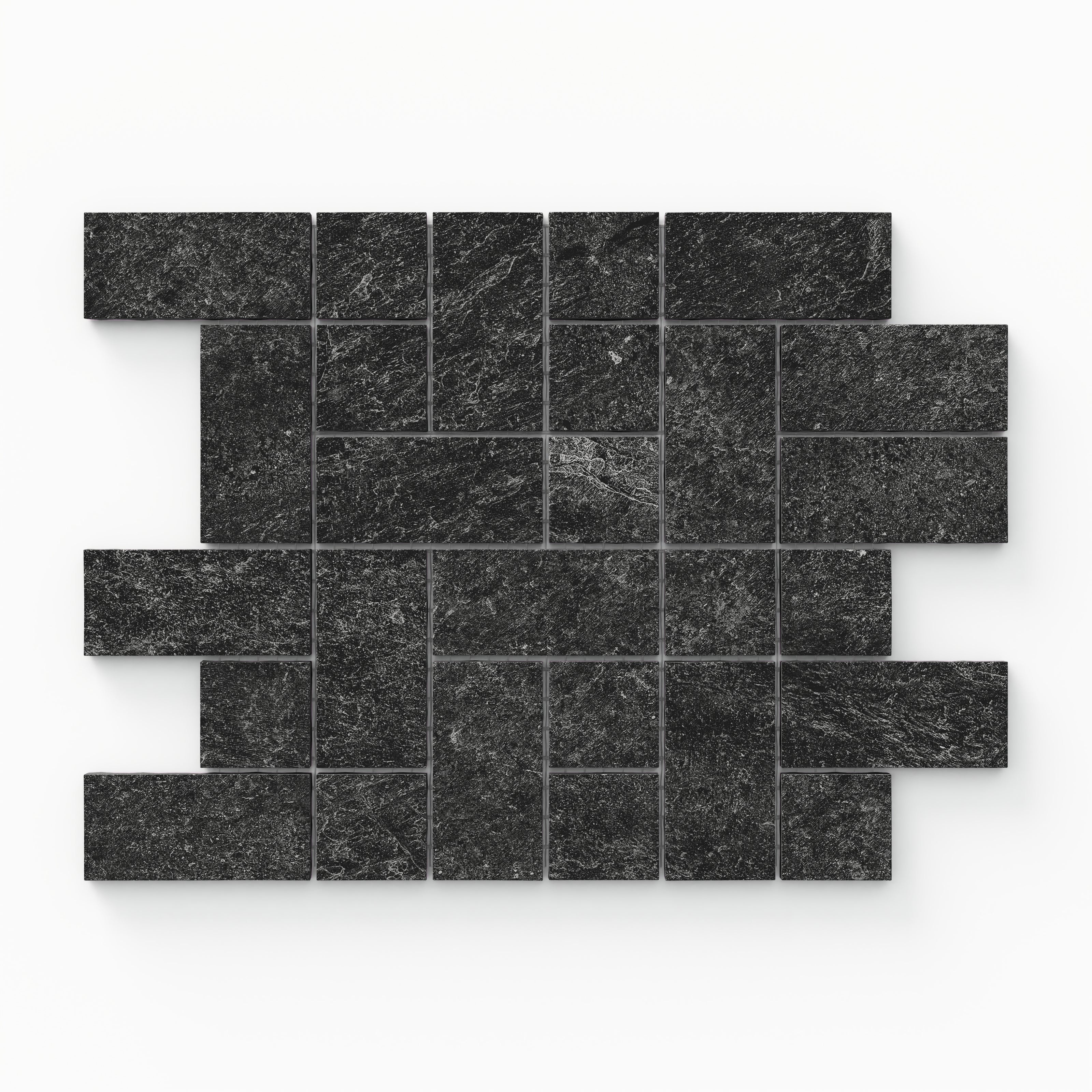 Dawson 8.7x12 Matte Porcelain Tetris Mosaic Tile in Charcoal
