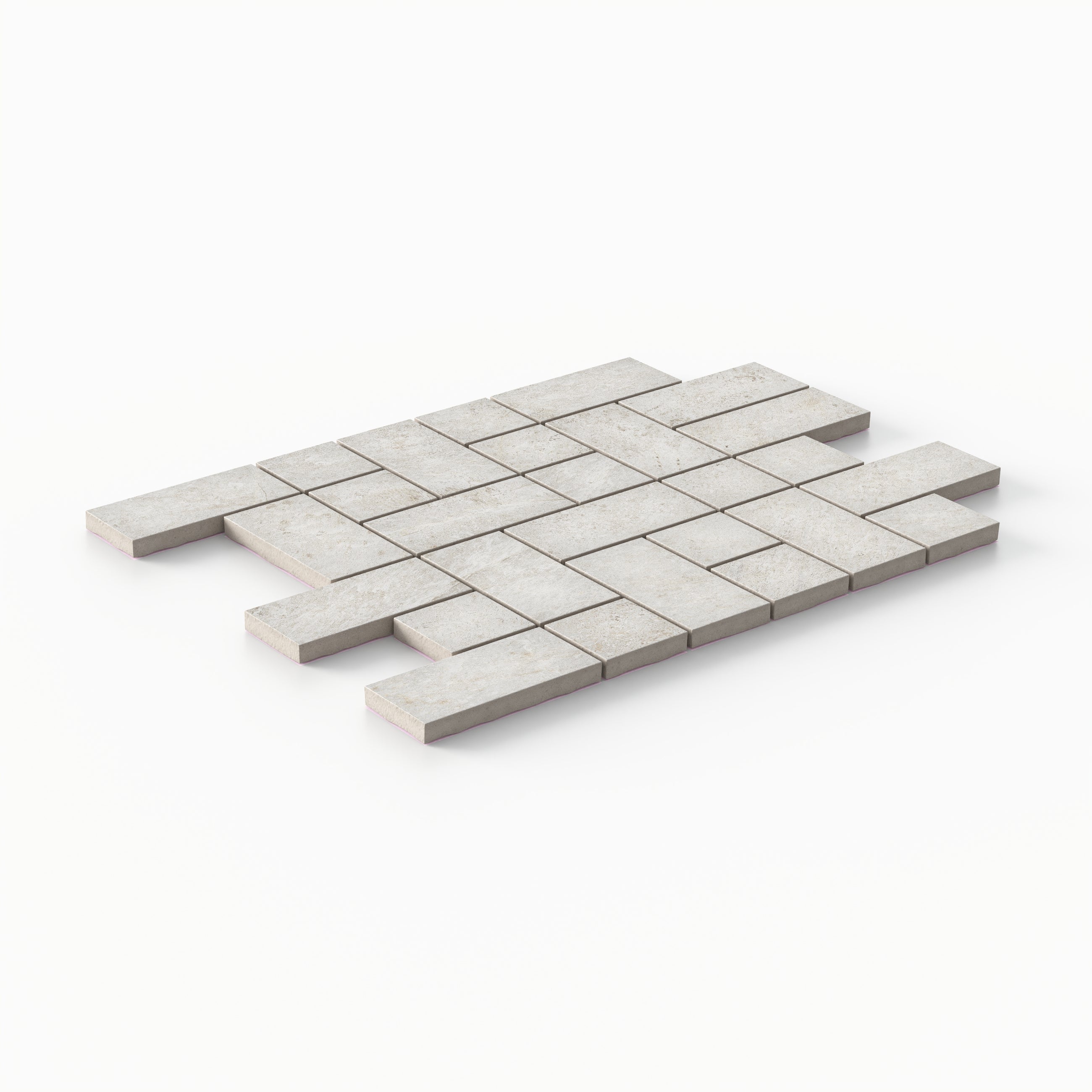 Dawson 8.7x12 Matte Porcelain Tetris Mosaic Tile in Alabaster
