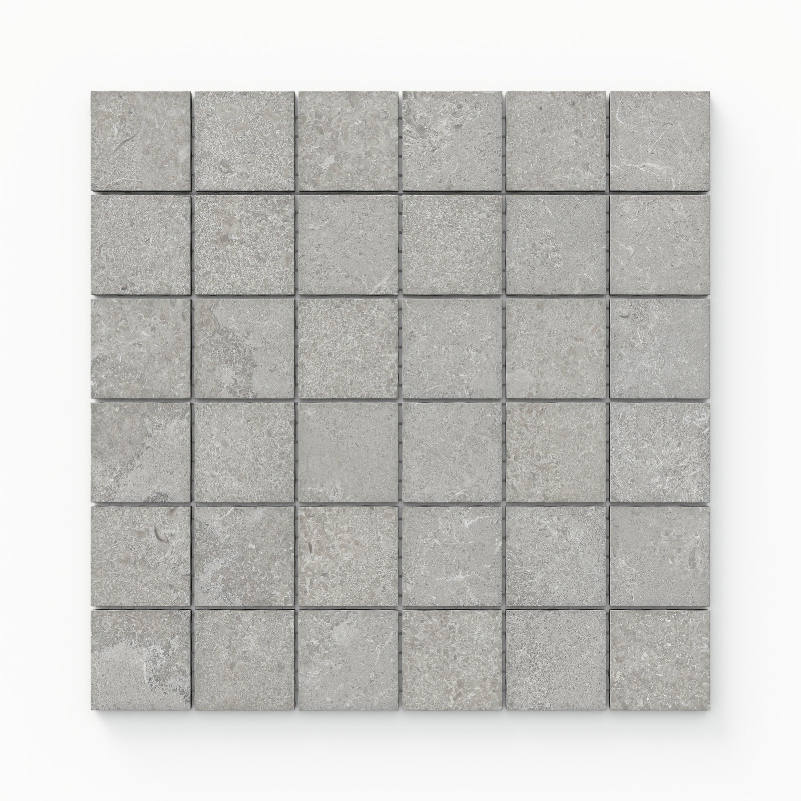 Tatum 2x2 Matte Porcelain Mosaic Tile in Cross-Cut Ash