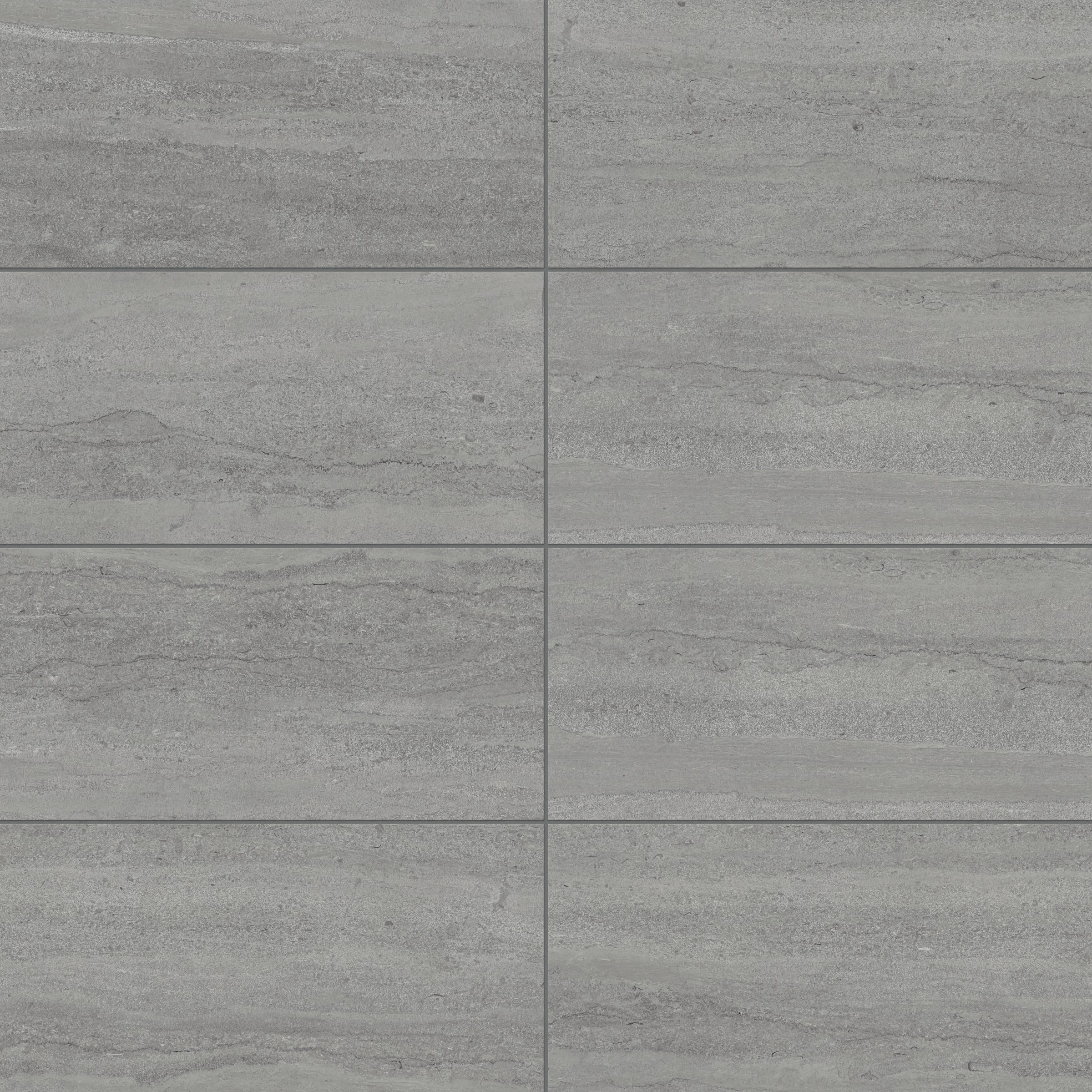 Tatum 12x24 Matte Porcelain Tile in Vein-Cut Pewter