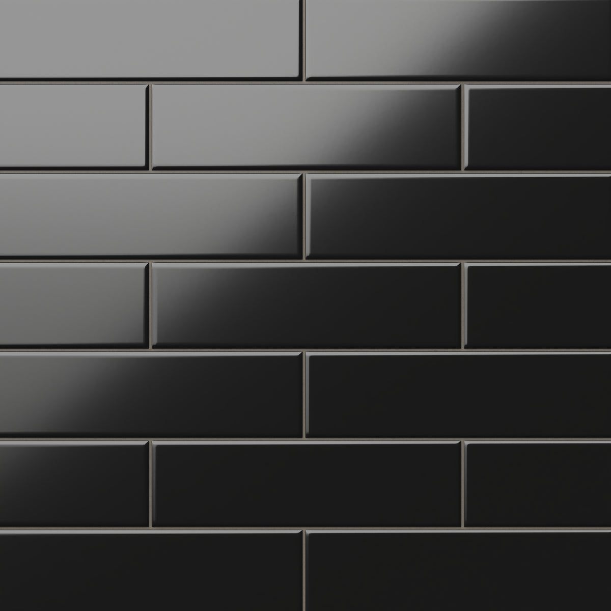 Polly 3x10 Satin Ceramic Tile in Black