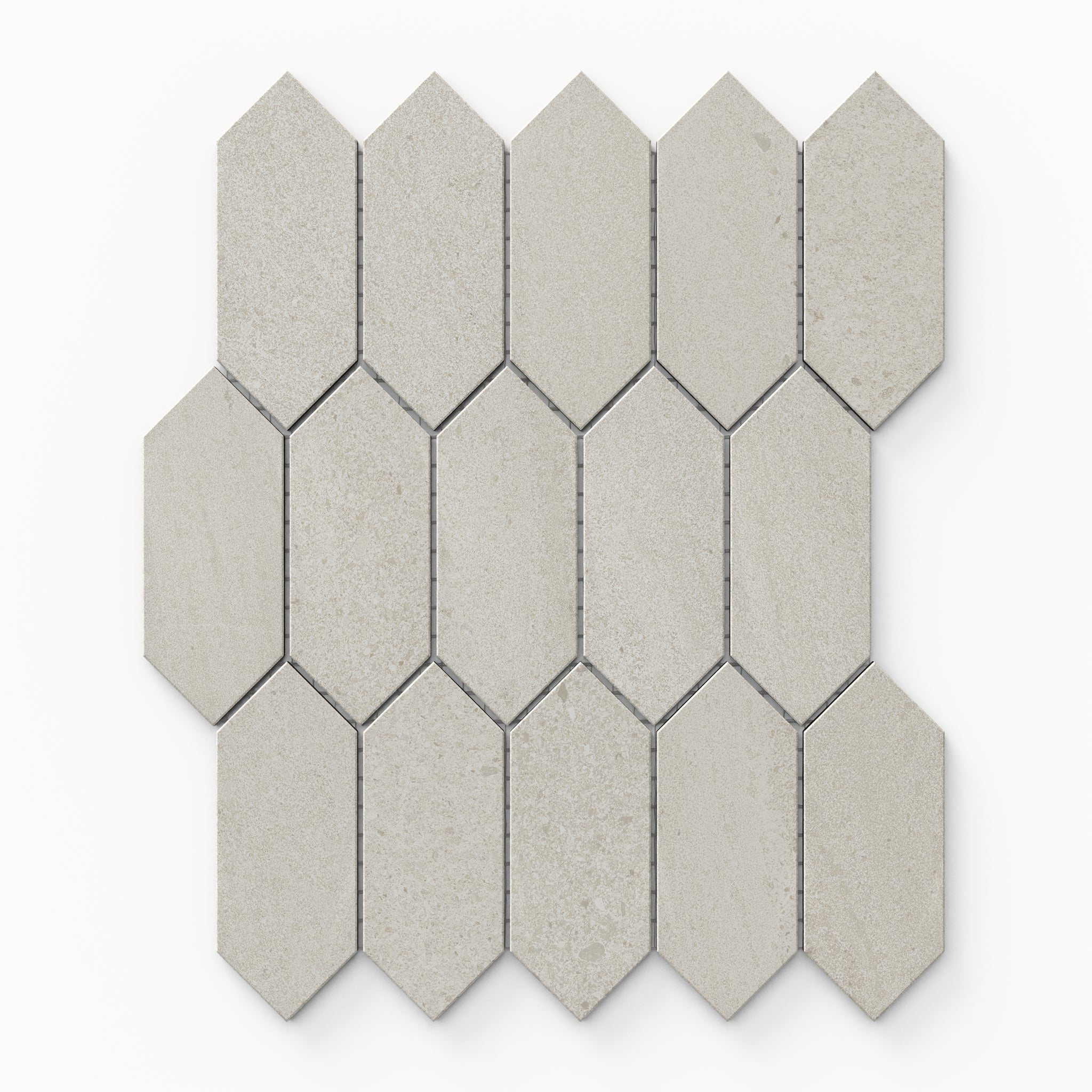 Bryce 2x5 Satin Ceramic Picket Mosaic Tile in Sand