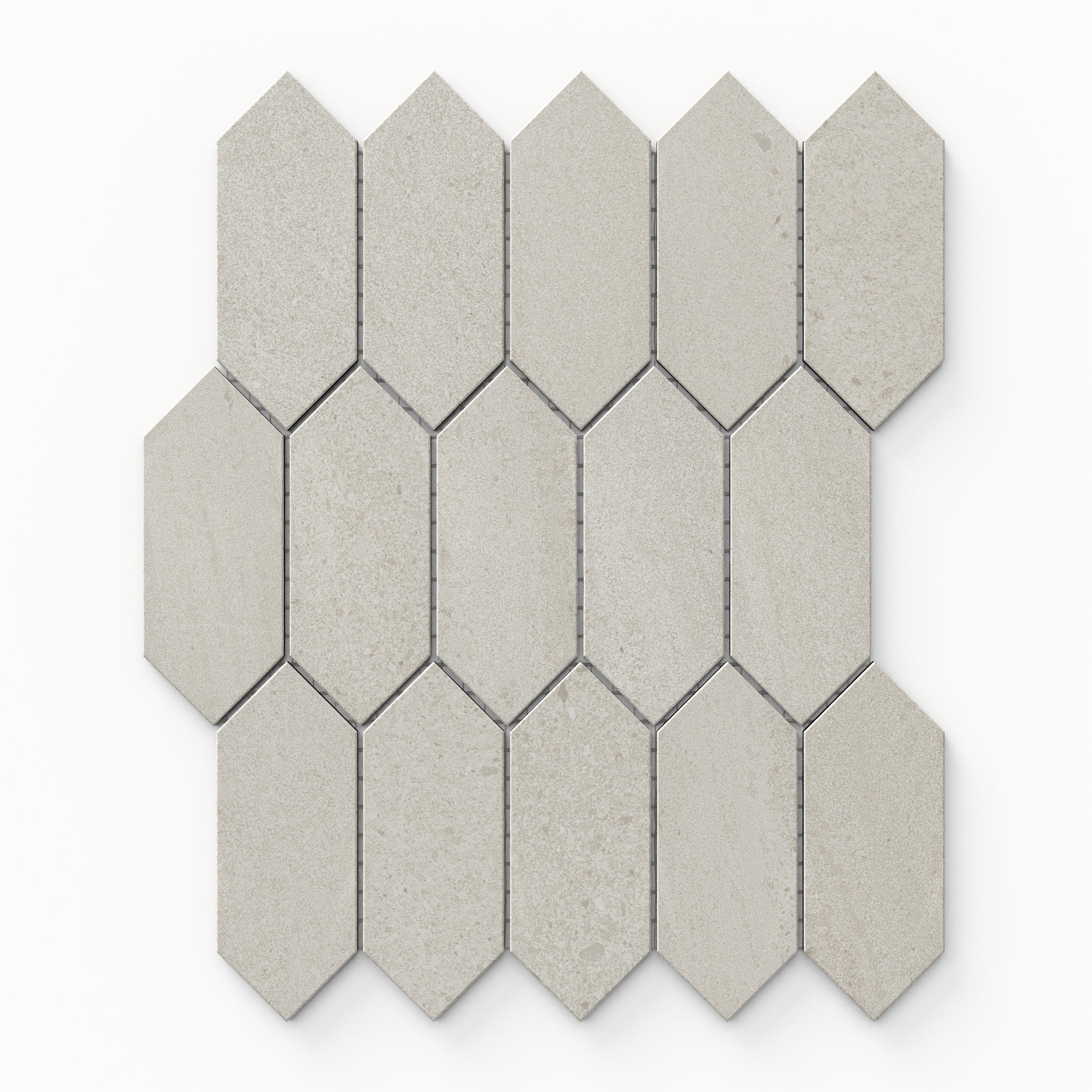 Bryce 2x5 Satin Ceramic Picket Mosaic Tile in Sand