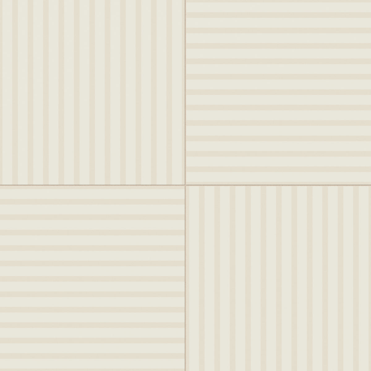 Riley 24x24 Matte Porcelain Tile in Striped Pattern Cream