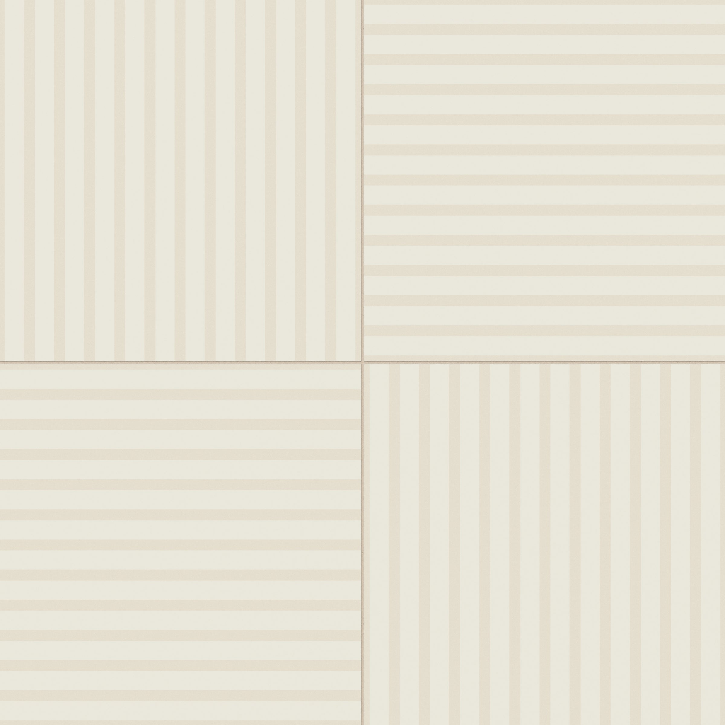 Riley 24x24 Matte Porcelain Tile in Striped Pattern Cream