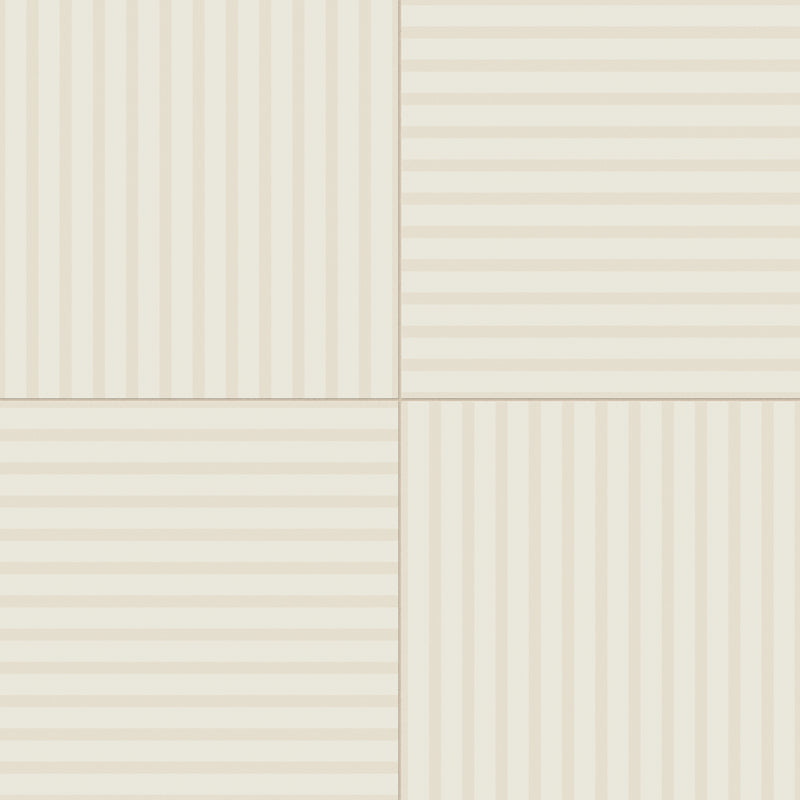 Riley 24x24 Matte Porcelain Tile in Striped Pattern Cream