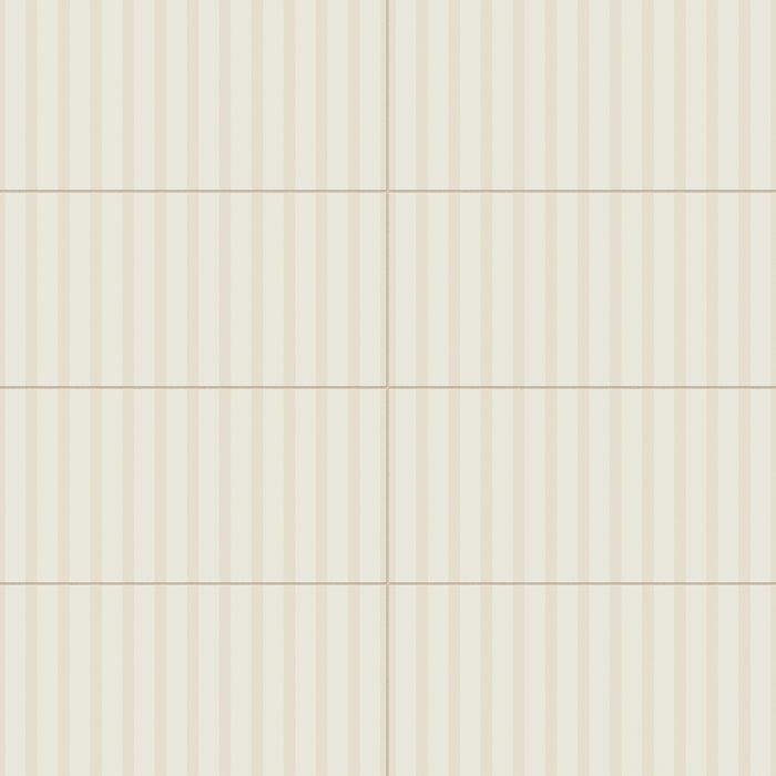 Riley 12x24 Matte Porcelain Tile in Striped Pattern Cream