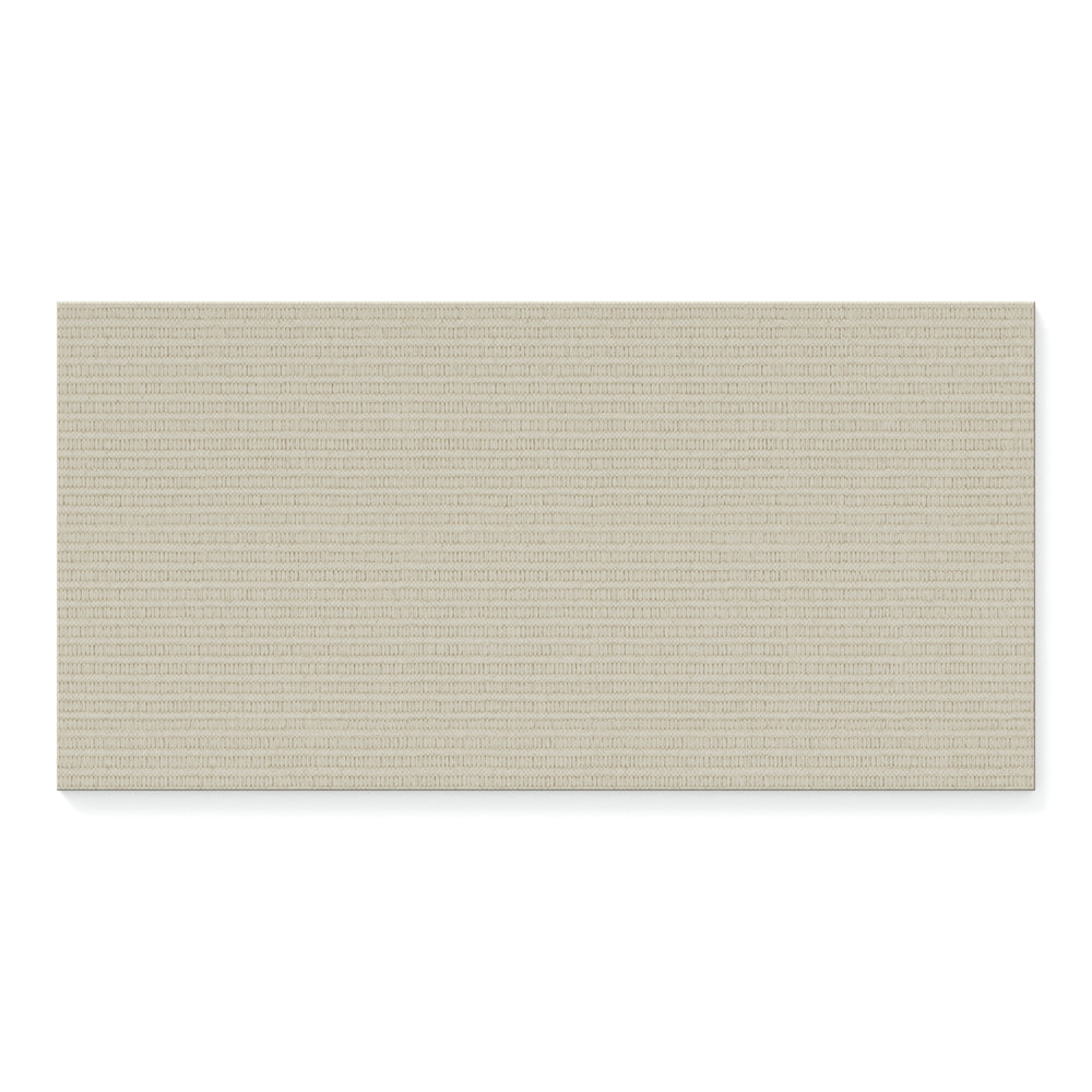 Riley 12x24 Matte Porcelain Tile in Woven Pattern Cream