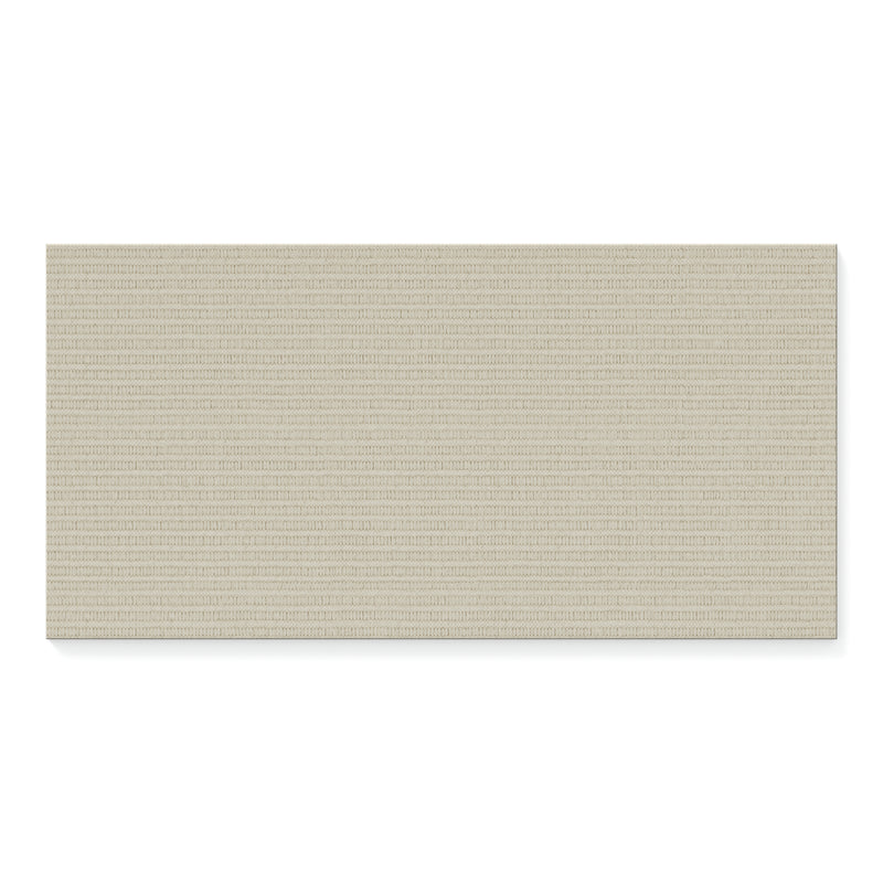 Riley 12x24 Matte Porcelain Tile in Woven Pattern Cream