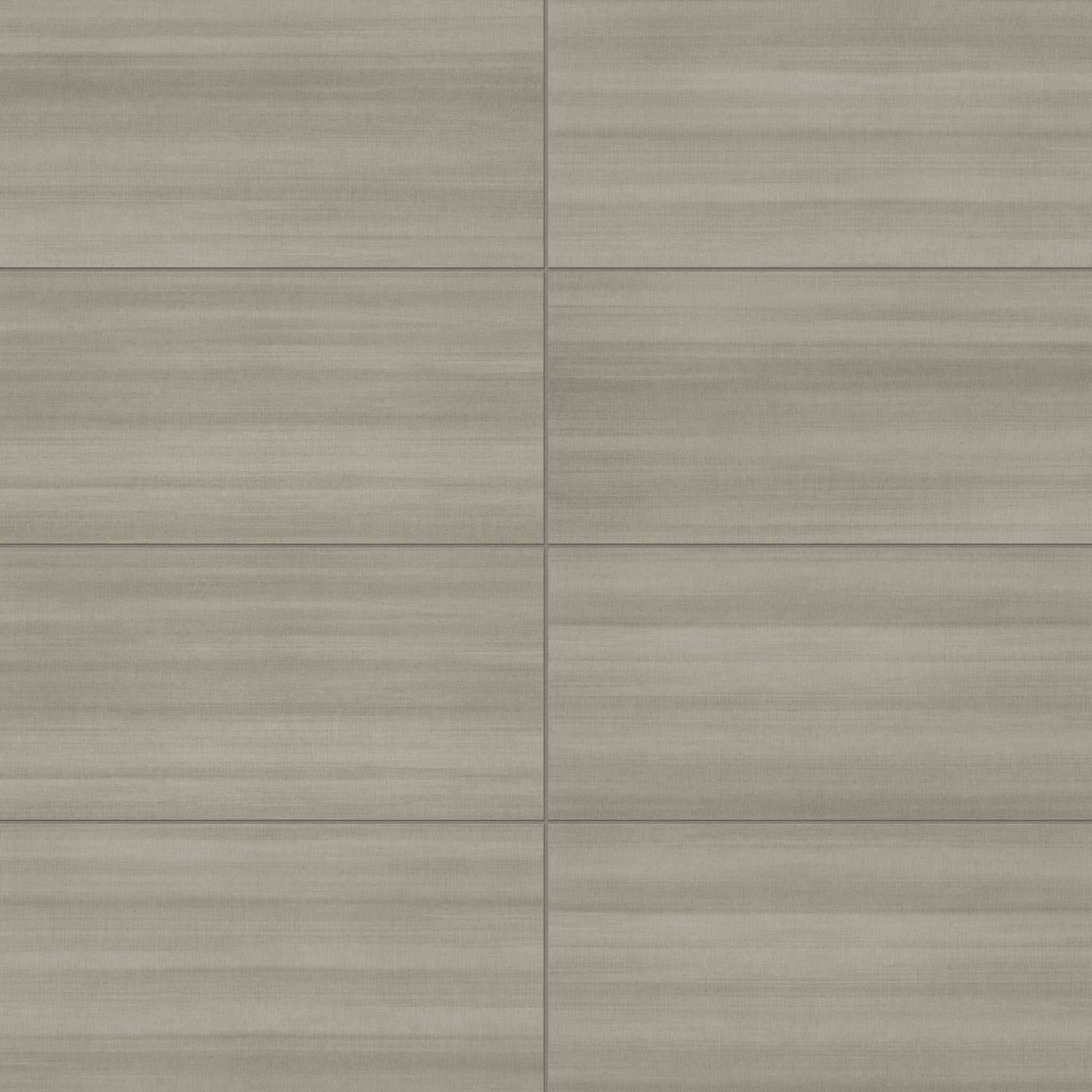 Riley 12x24 Matte Porcelain Tile in Linen Pattern Ash