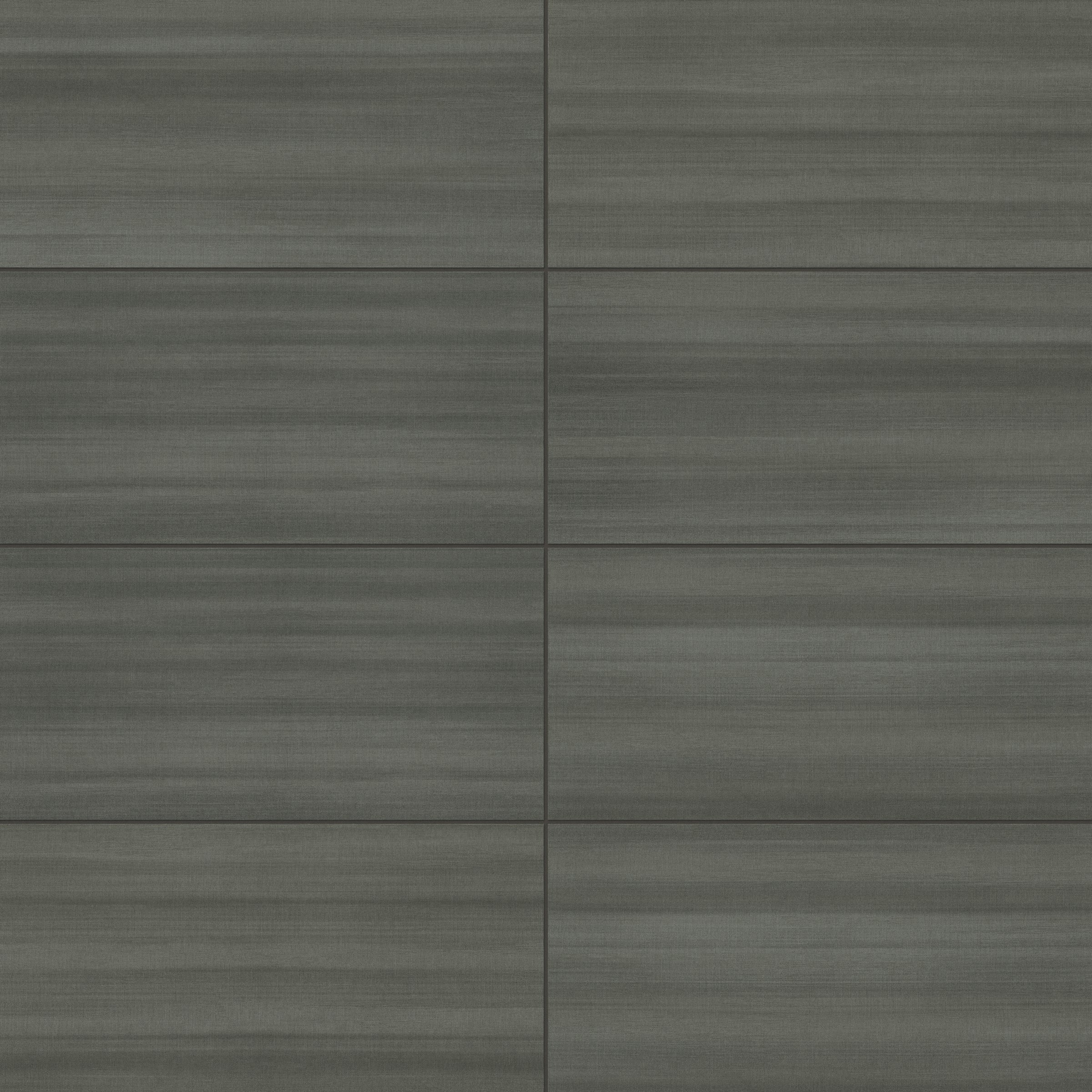Riley 12x24 Matte Porcelain Tile in Linen Pattern Charcoal