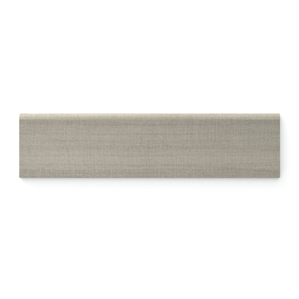 Riley 3x12 Matte Porcelain Bullnose Tile in Linen Pattern Ash