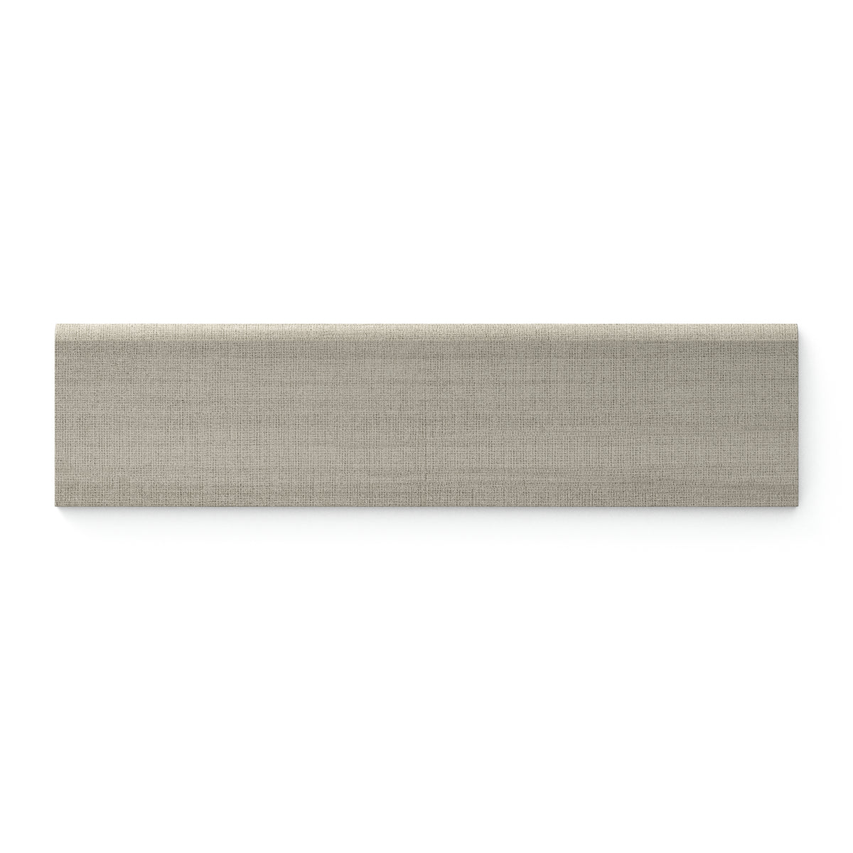 Riley 3x12 Matte Porcelain Bullnose Tile in Linen Pattern Ash