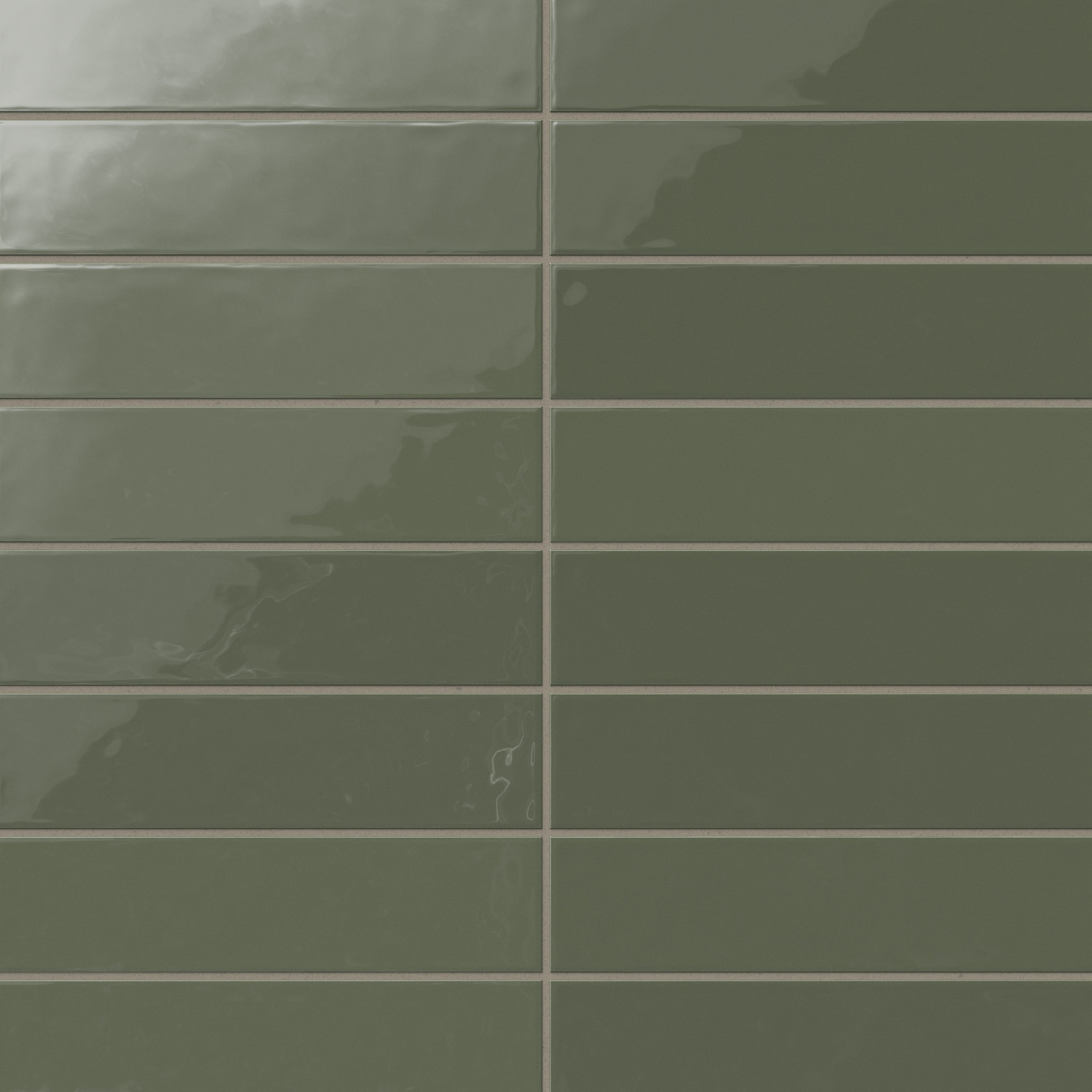 Teagan 3x12 Glossy Ceramic Tile in Moss