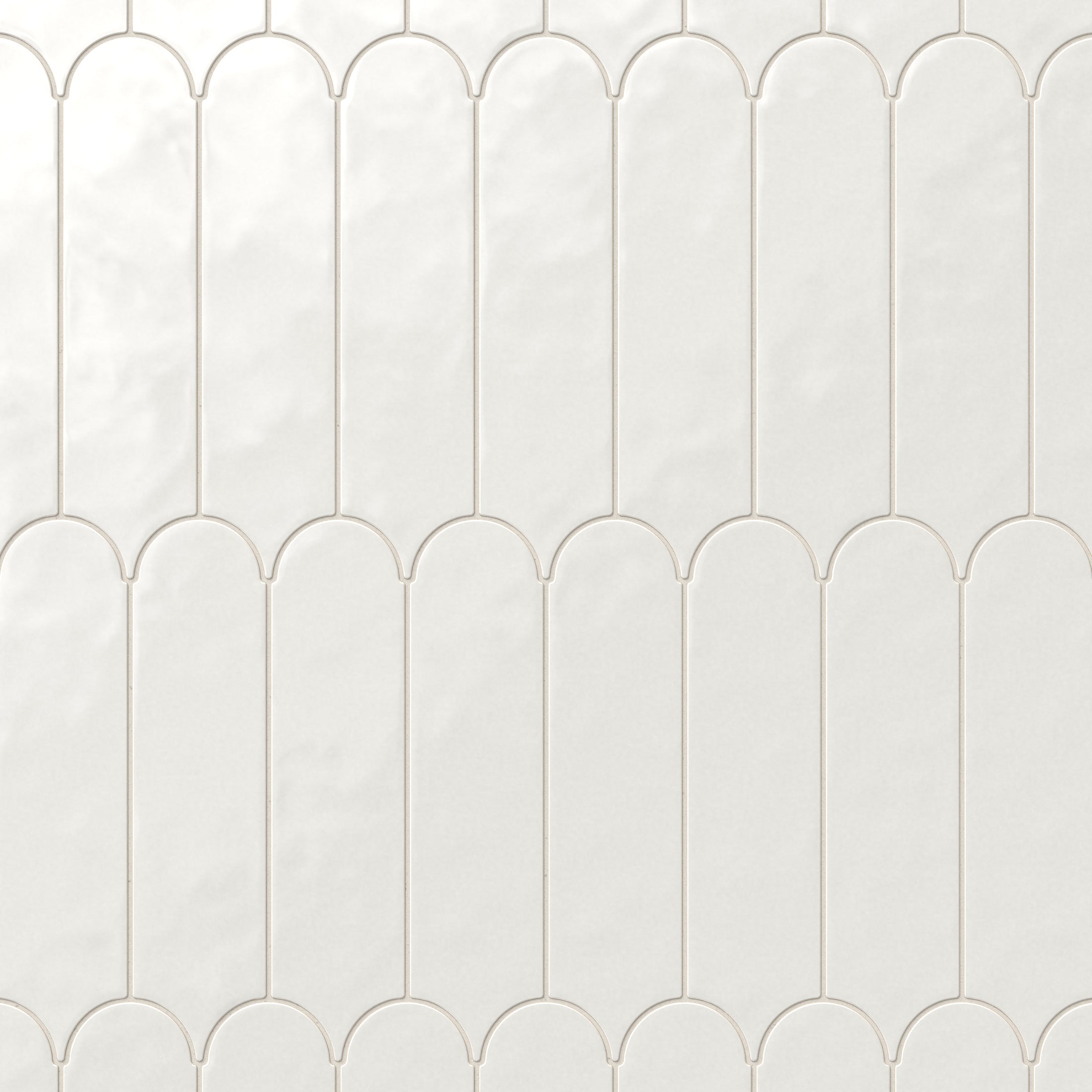 Sarina 3x12 Glossy Ceramic Fishscale Tile in Cloud